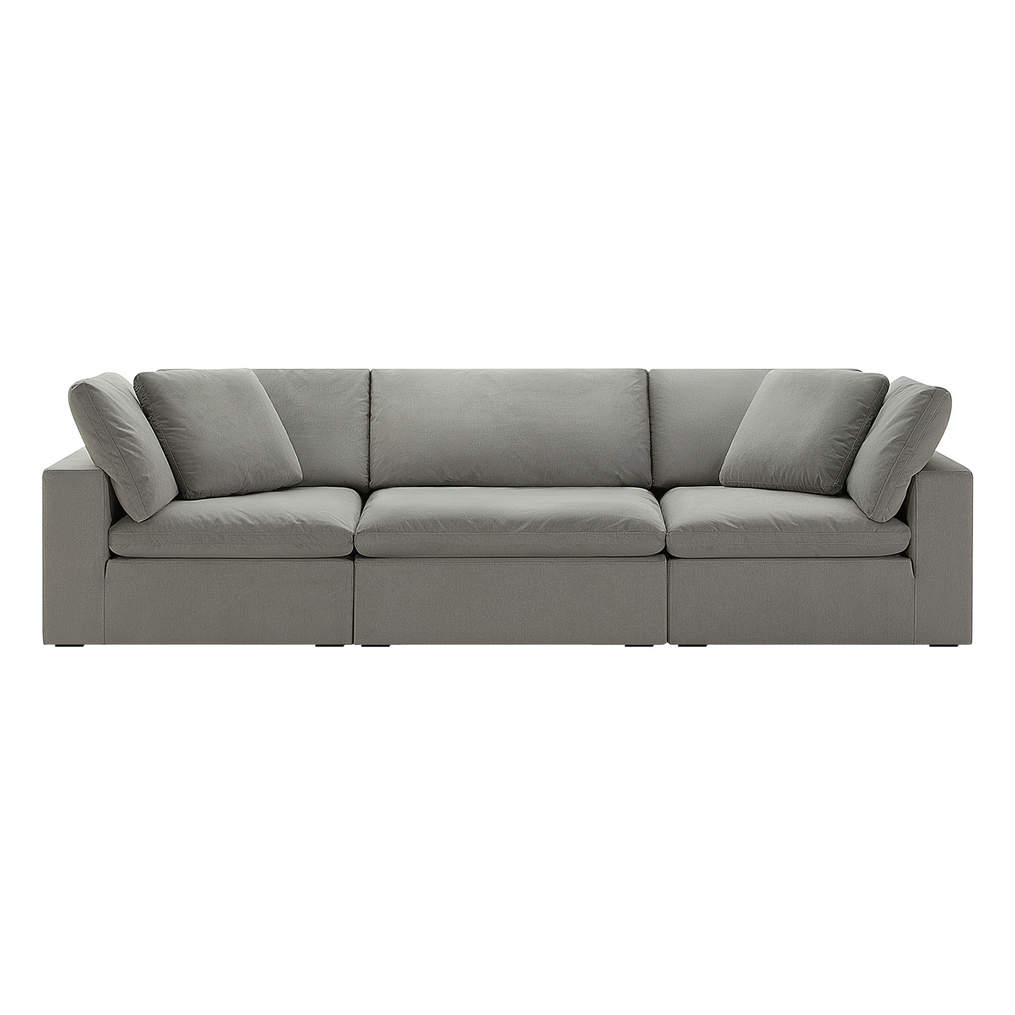 Wrought Studio™ Calana Luxe 3-Piece Modular Sectional With Ottoman ...