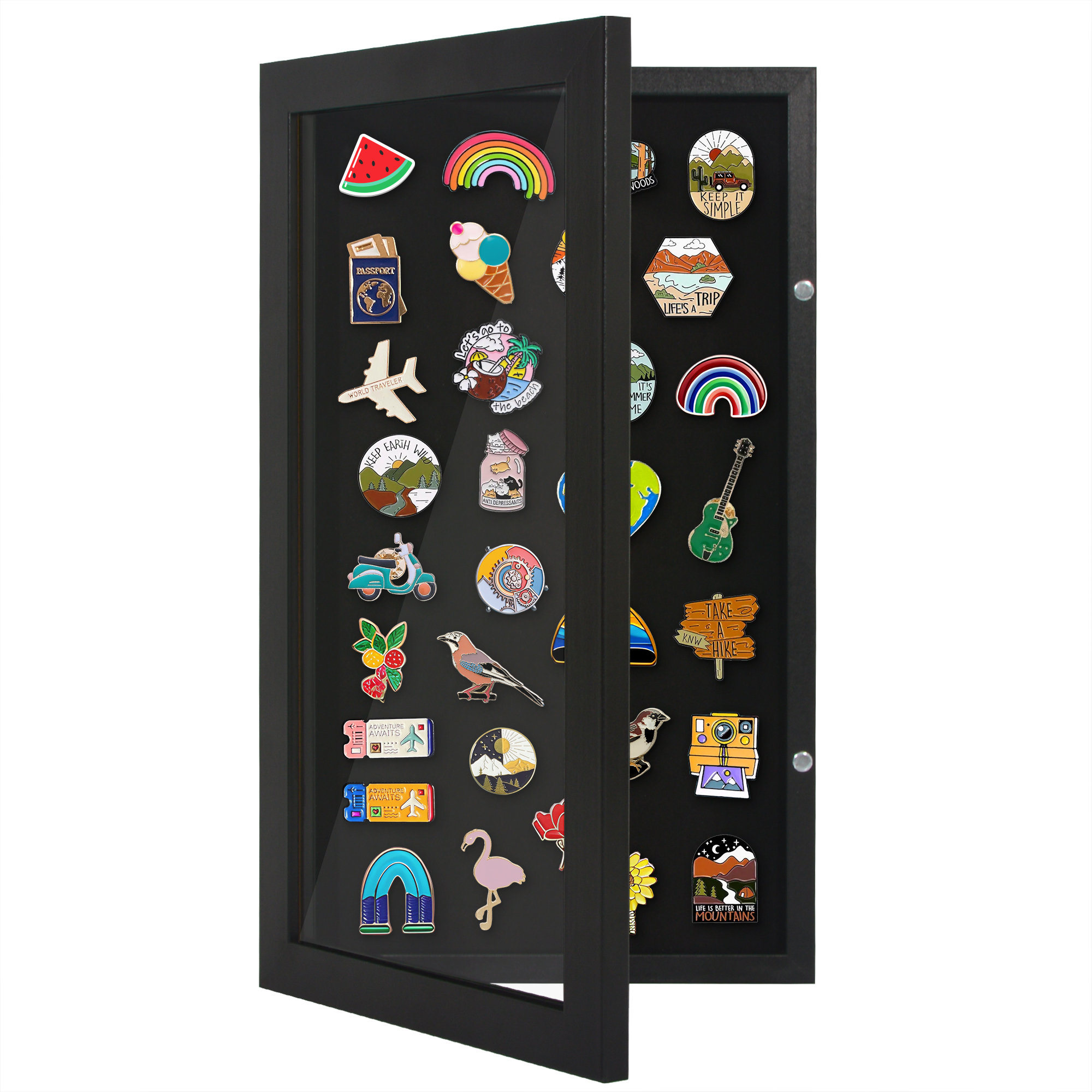 Americanflat 15x8.5 Pin Display Case Shadow Box for Collectibles with ...