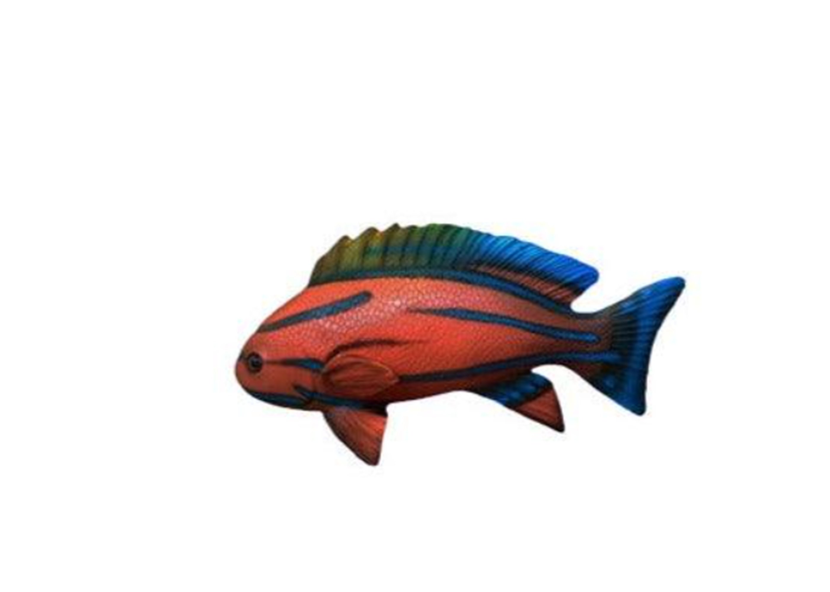 Rosecliff Heights Bushraa Red Striped Fish Statue | Wayfair