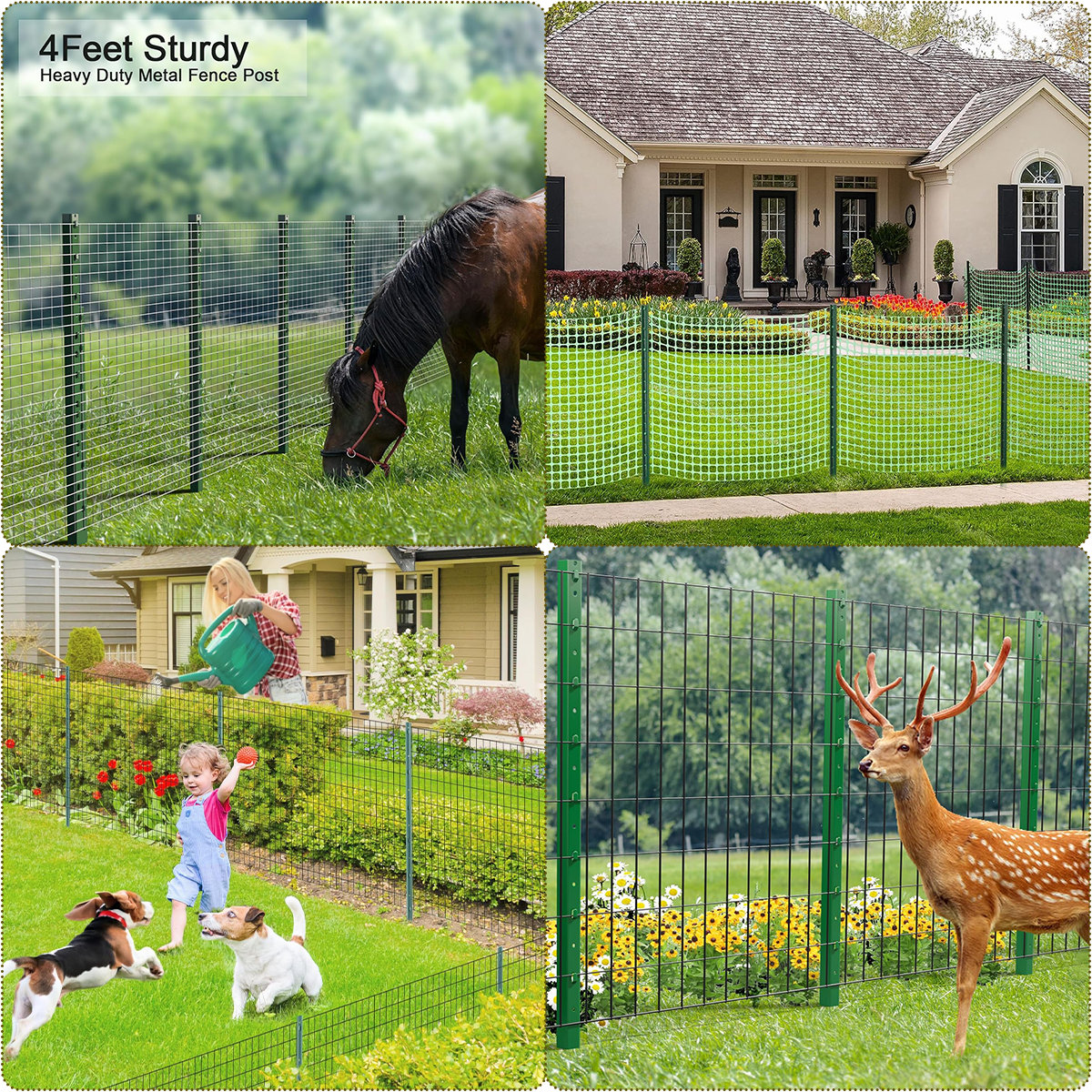 Livego 3/4/5-Foot Steel Fence Posts With Adjustable Tabs, U-Channel ...