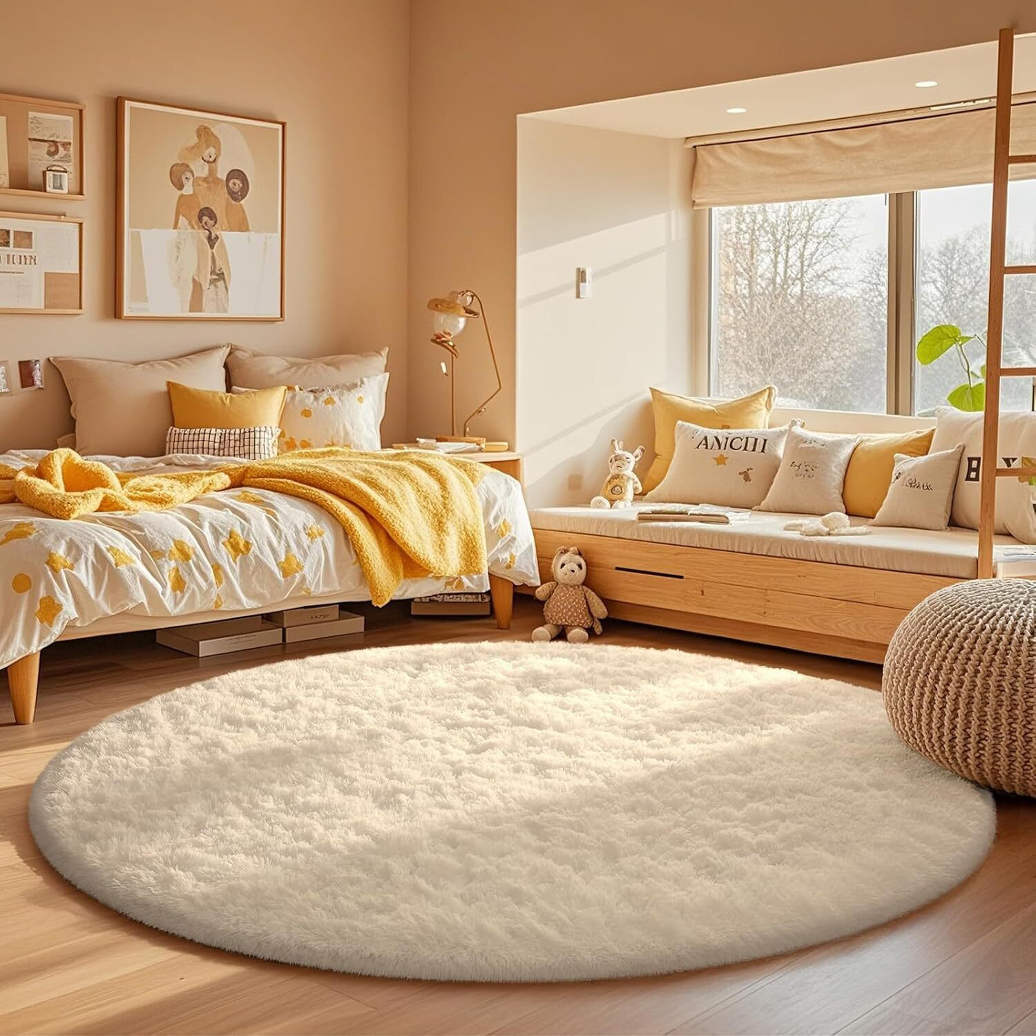 Marovil Ivory Circle Area Rug | Wayfair