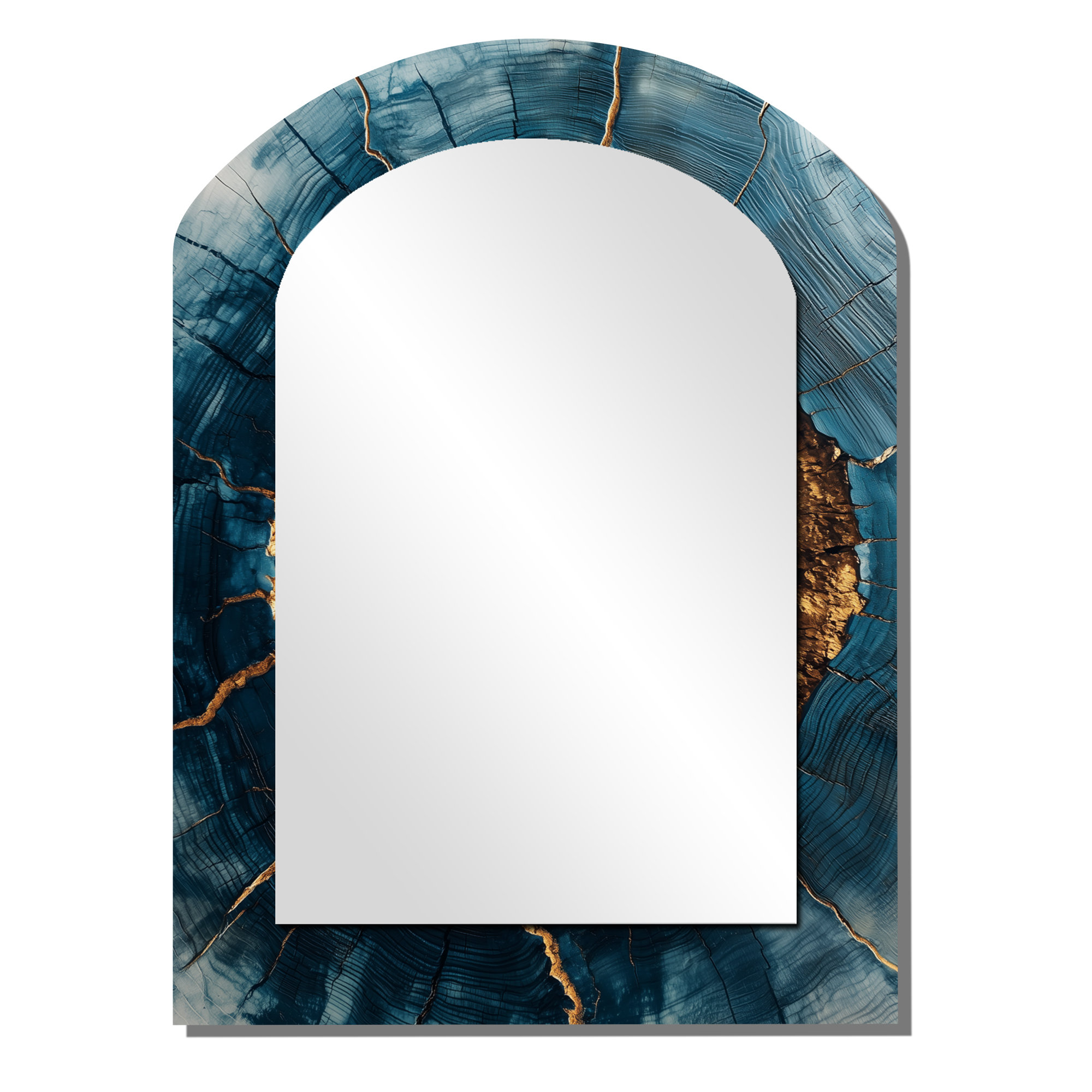 Mercer41 Wood Slide Of A Blue Lake Forest IV - Traditional Arch Wall ...