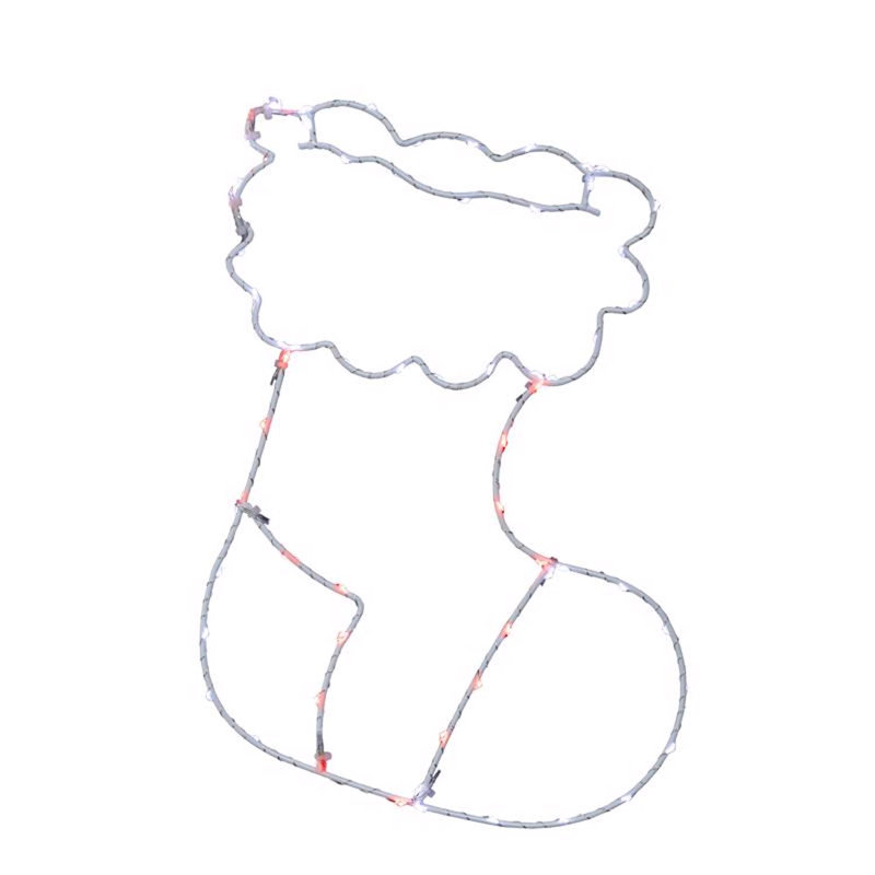 The Holiday Aisle® LED Red/White Stocking Silhouette 15 in. Hanging ...