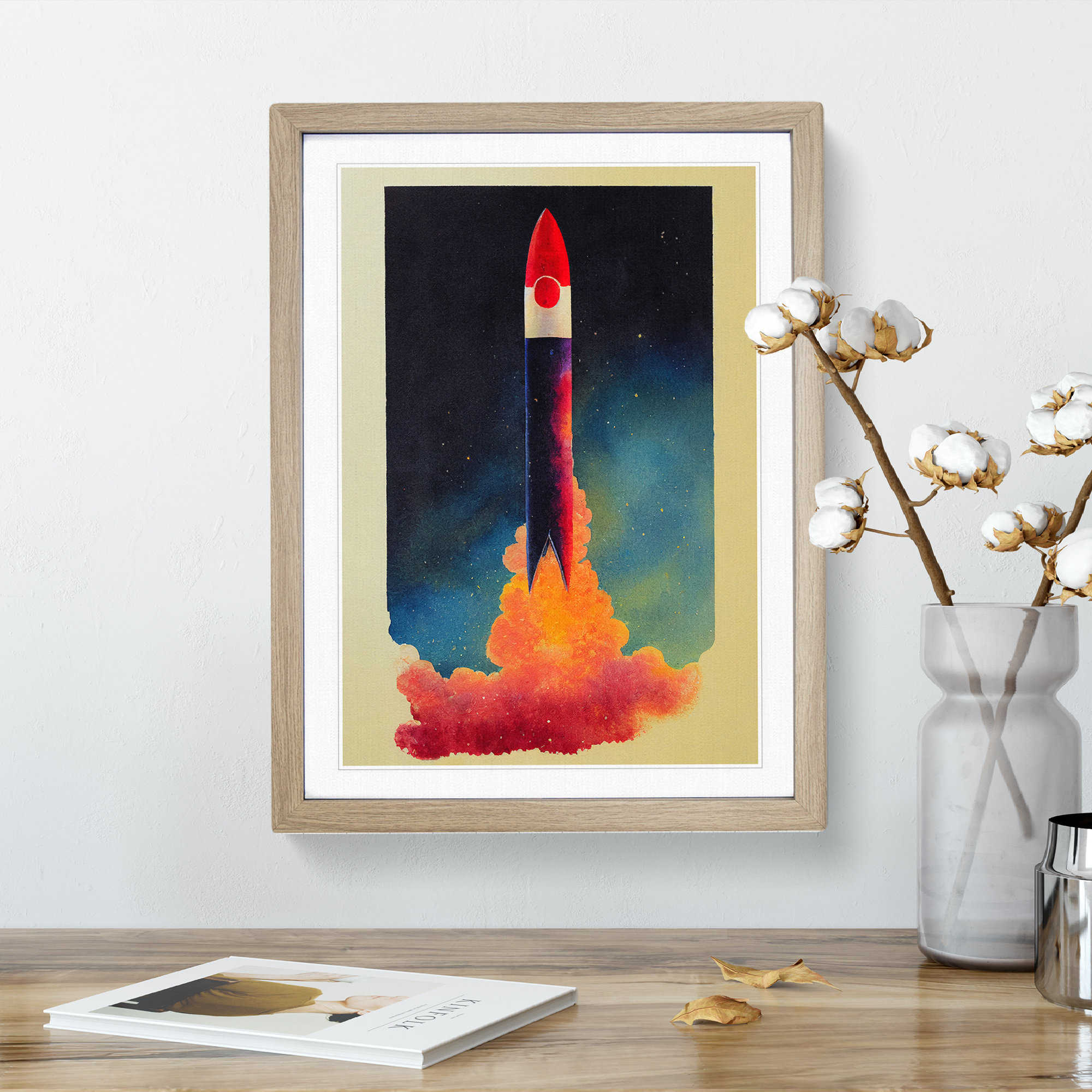 LoftDesigns Adventurous Spaceship Rocket - Picture Frame Painting ...