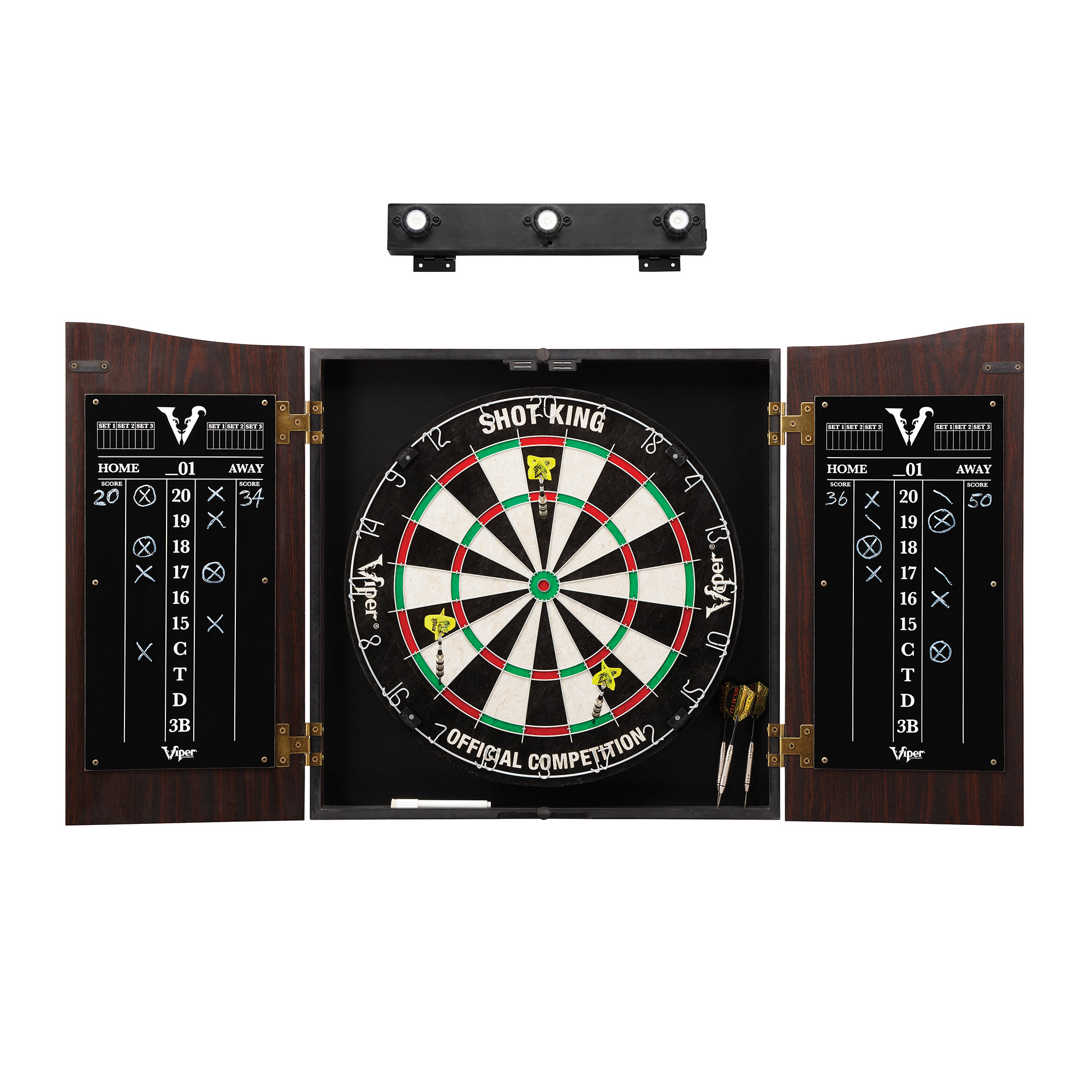 Viper Vault Cabinet With Shot King Sisal Dartboard & Shadow Buster ...