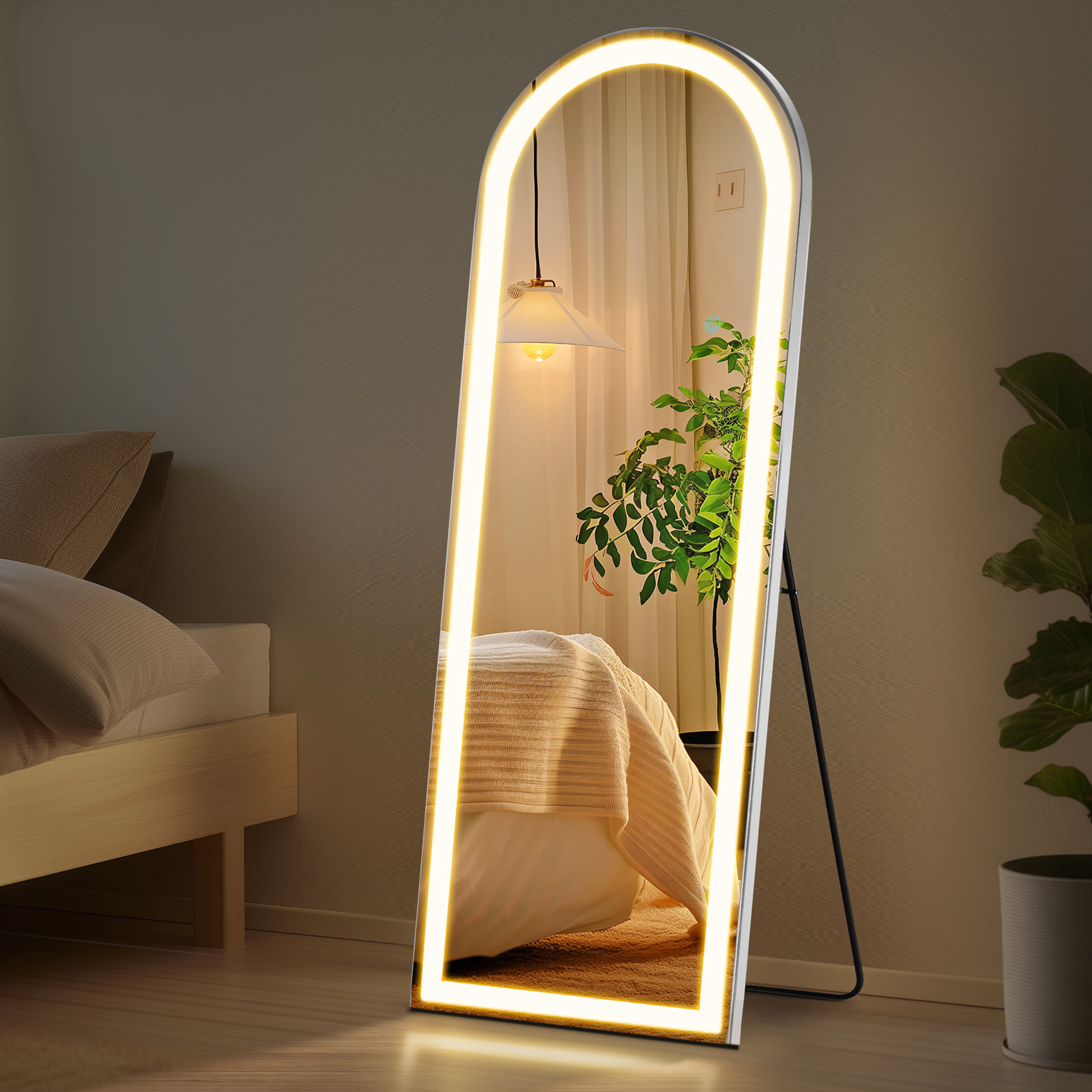 Wrought Studio™ Led Full Body Mirror Arched Wall Mounted Free Standing ...