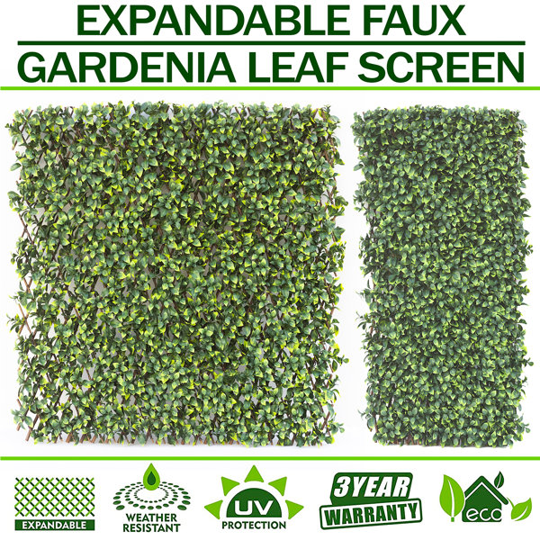 Primrue Parkridge Single Side Expandable Faux Artificial Hedge Gardenia ...