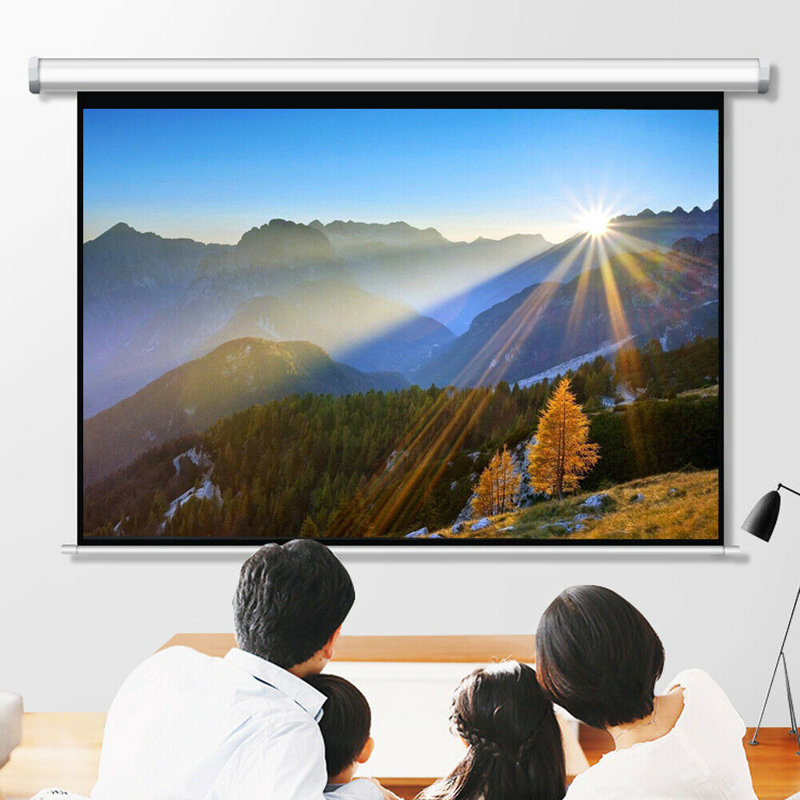 Ktaxon White 57.9'' x 77.6'' Manual Wall/Ceiling Mounted Projector ...