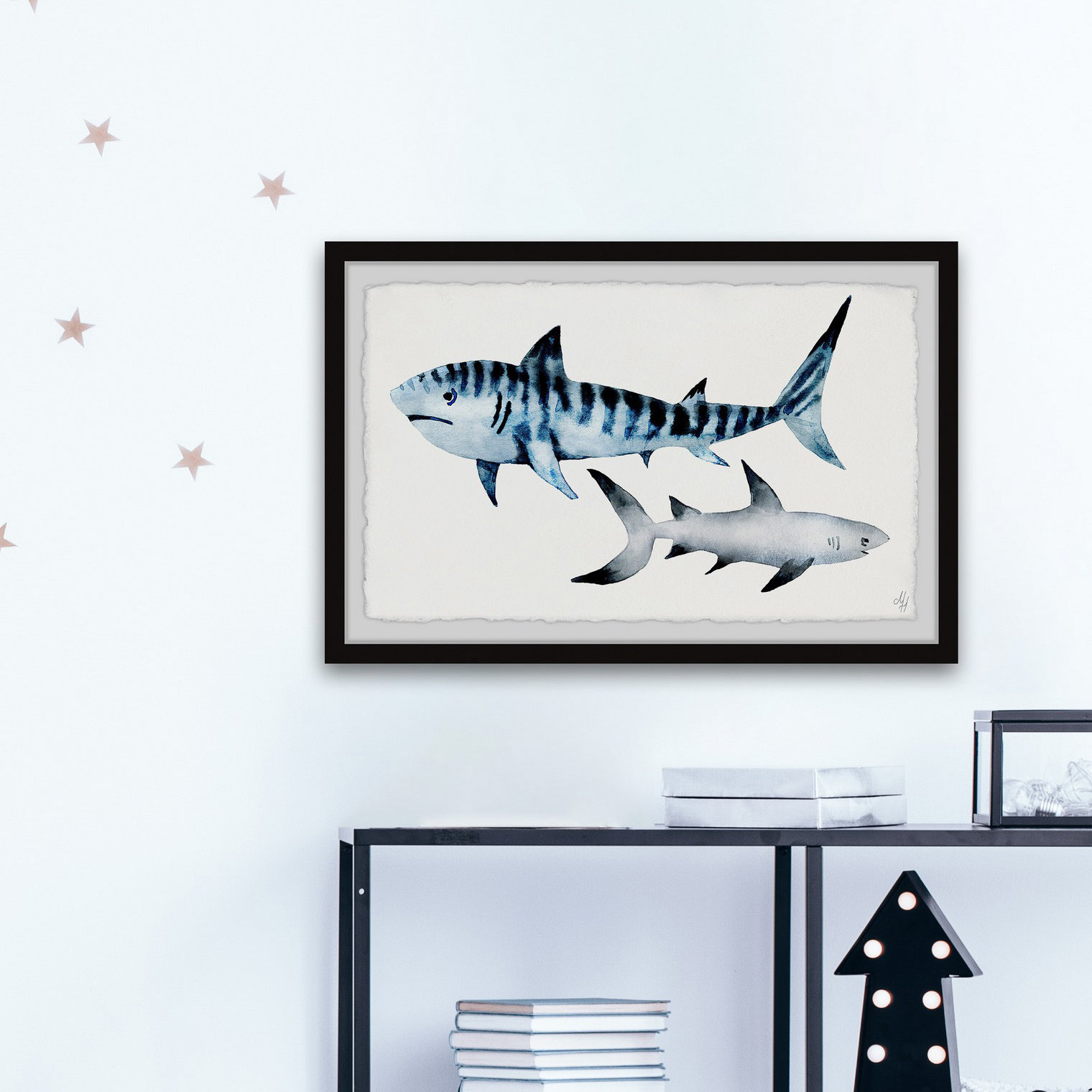 Isabelle & Max™ Ciotti 'Sharks Duo' Framed Print | Wayfair
