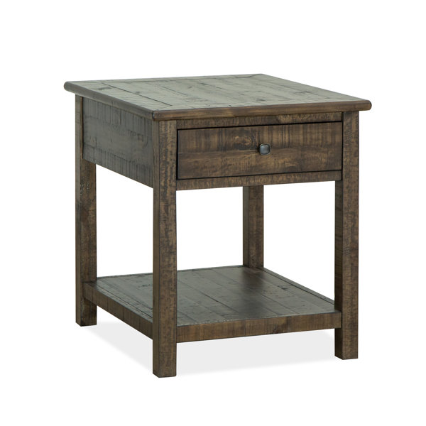 Millwood Pines Solid Wood End Table with Storage | Wayfair