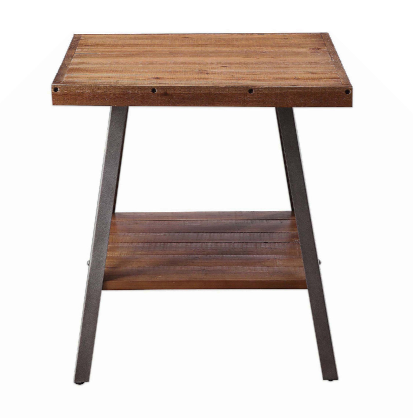 Orren Ellis Sandy End Table with Shelf Set Of 2 Rustic Accent Table ...