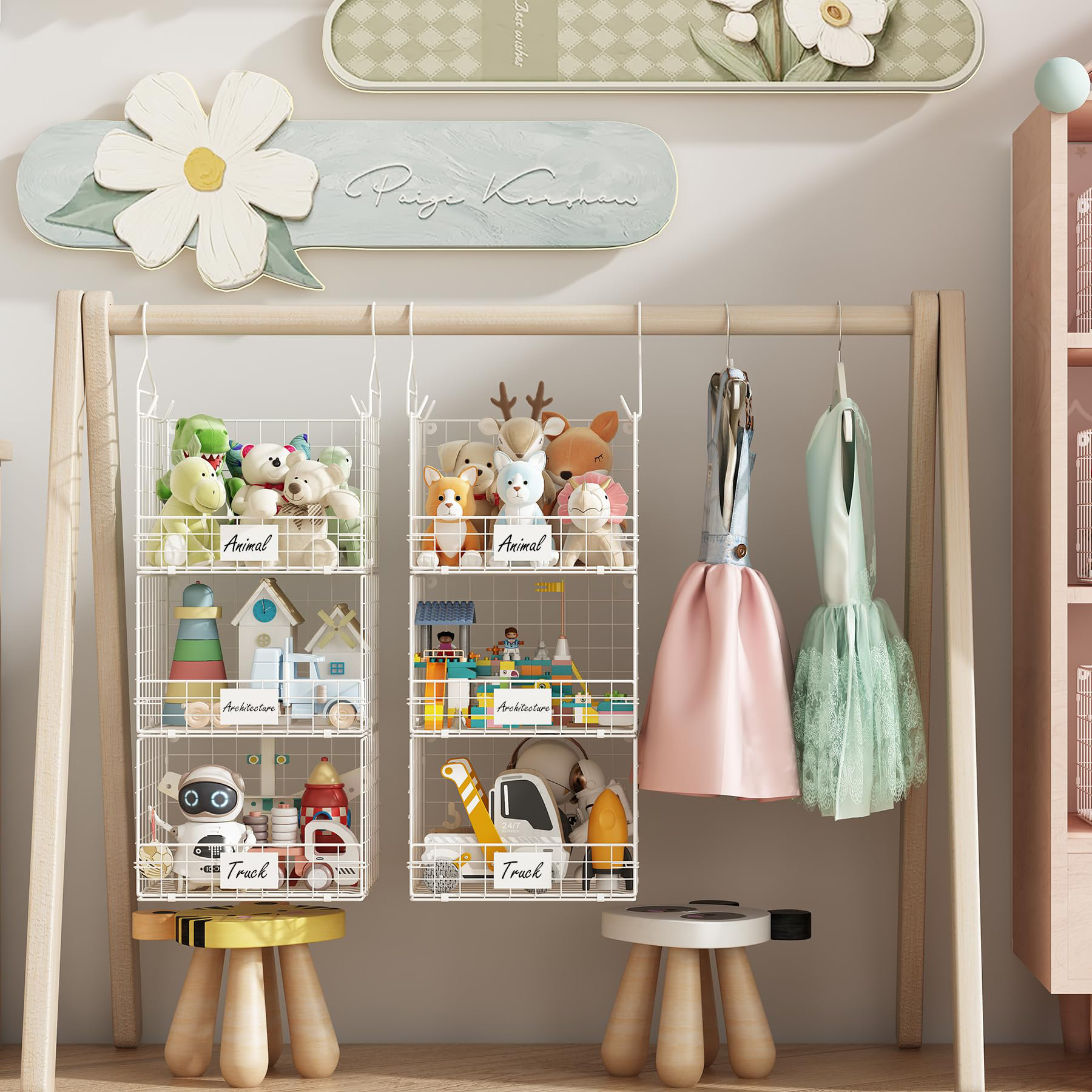 hongzhi 4 Tiers Closet Shelves Stackable Organizer With Name Plate S ...