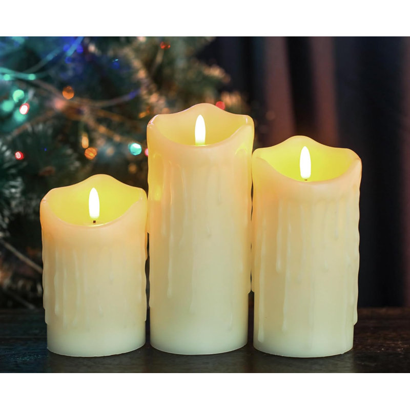Hokku Designs Flameless Votive Candles Set Of 3 LED Real Wax Battery ...
