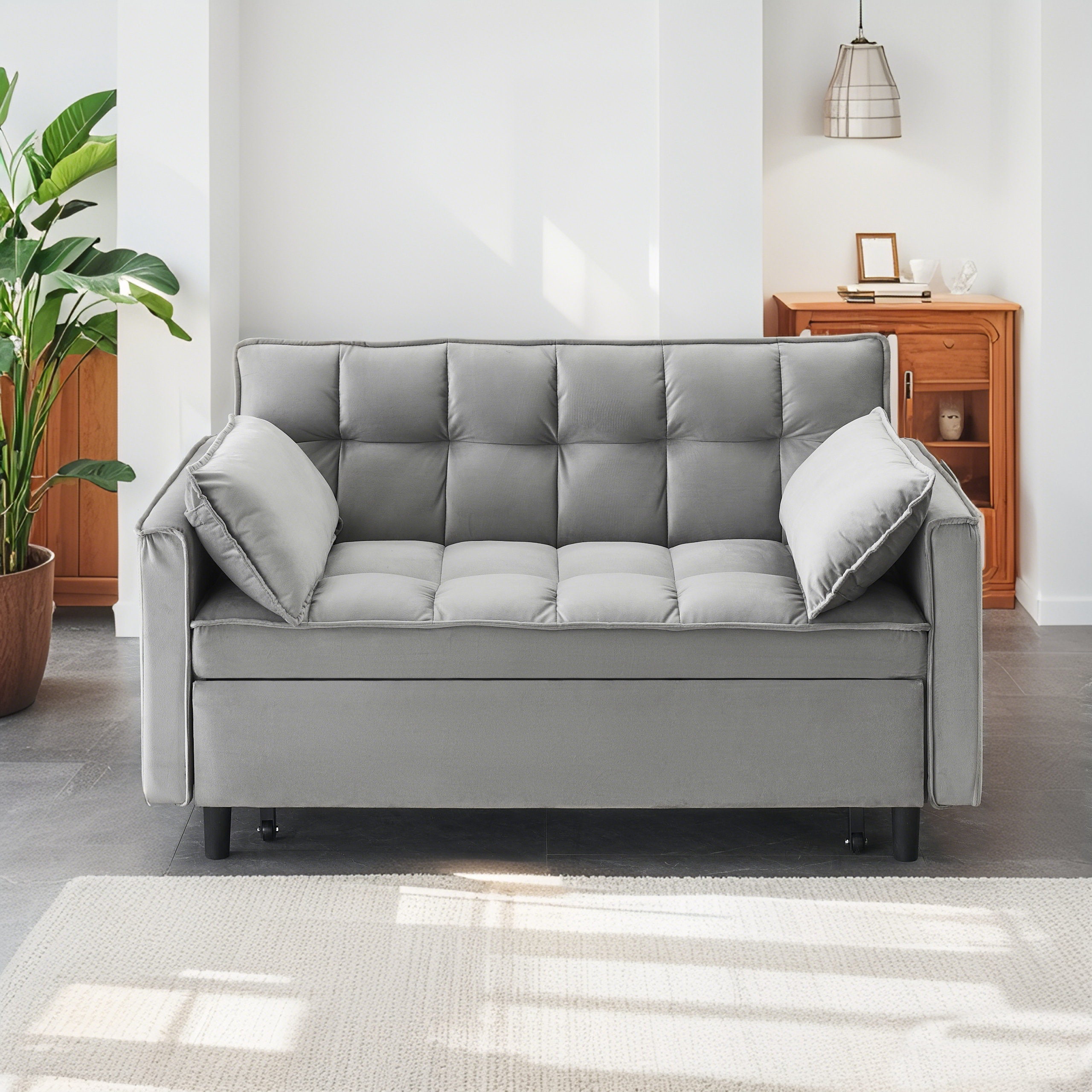 Latitude Run® 3-In-1 Convertible Sleeper Sofa Bed With 3 Level ...