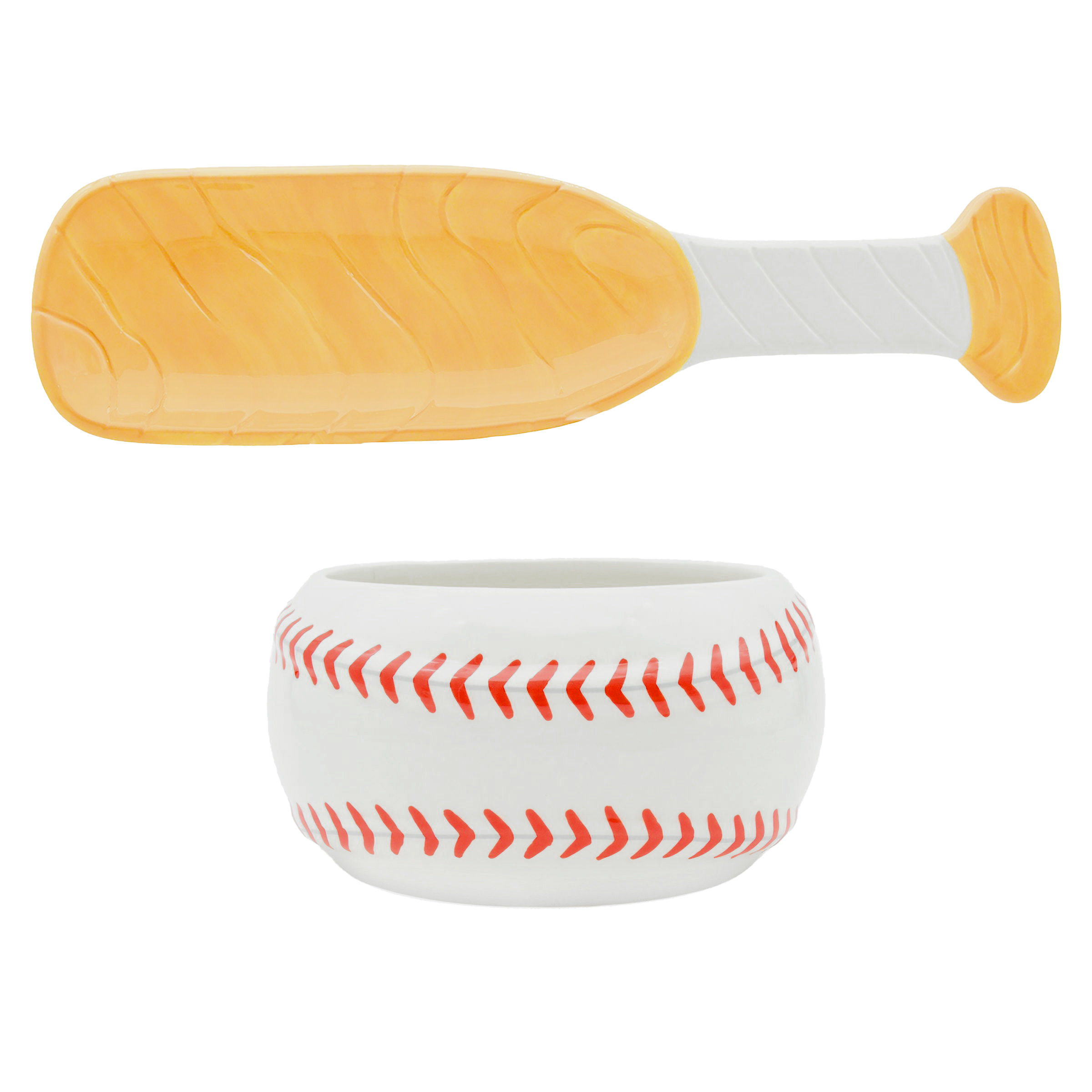 Godinger Silver Art Co Godinger League Baseball Bat Platter & Baseball ...