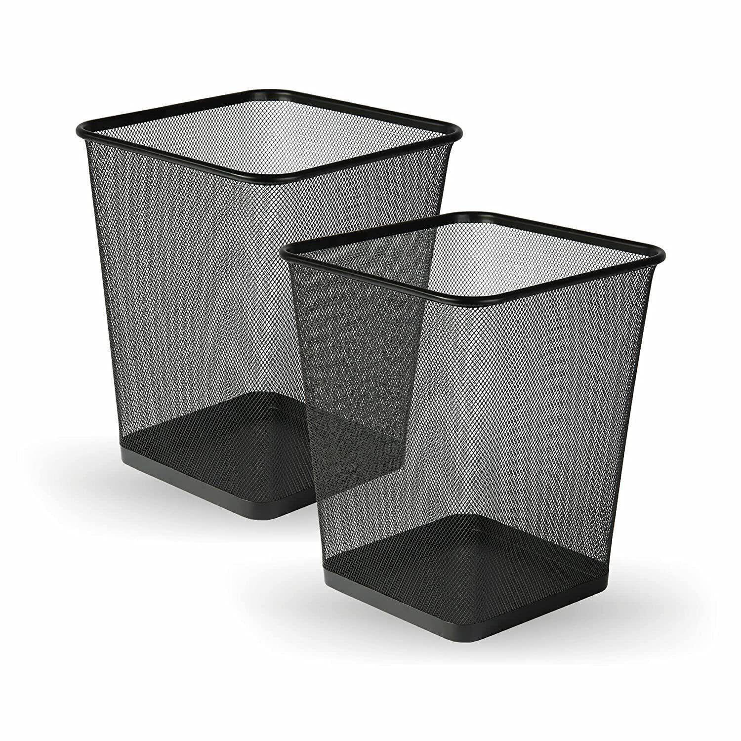 Inbox Zero Maxel 10L Square Open Waste Bin Metal Mesh Bins Nonslip Pack ...