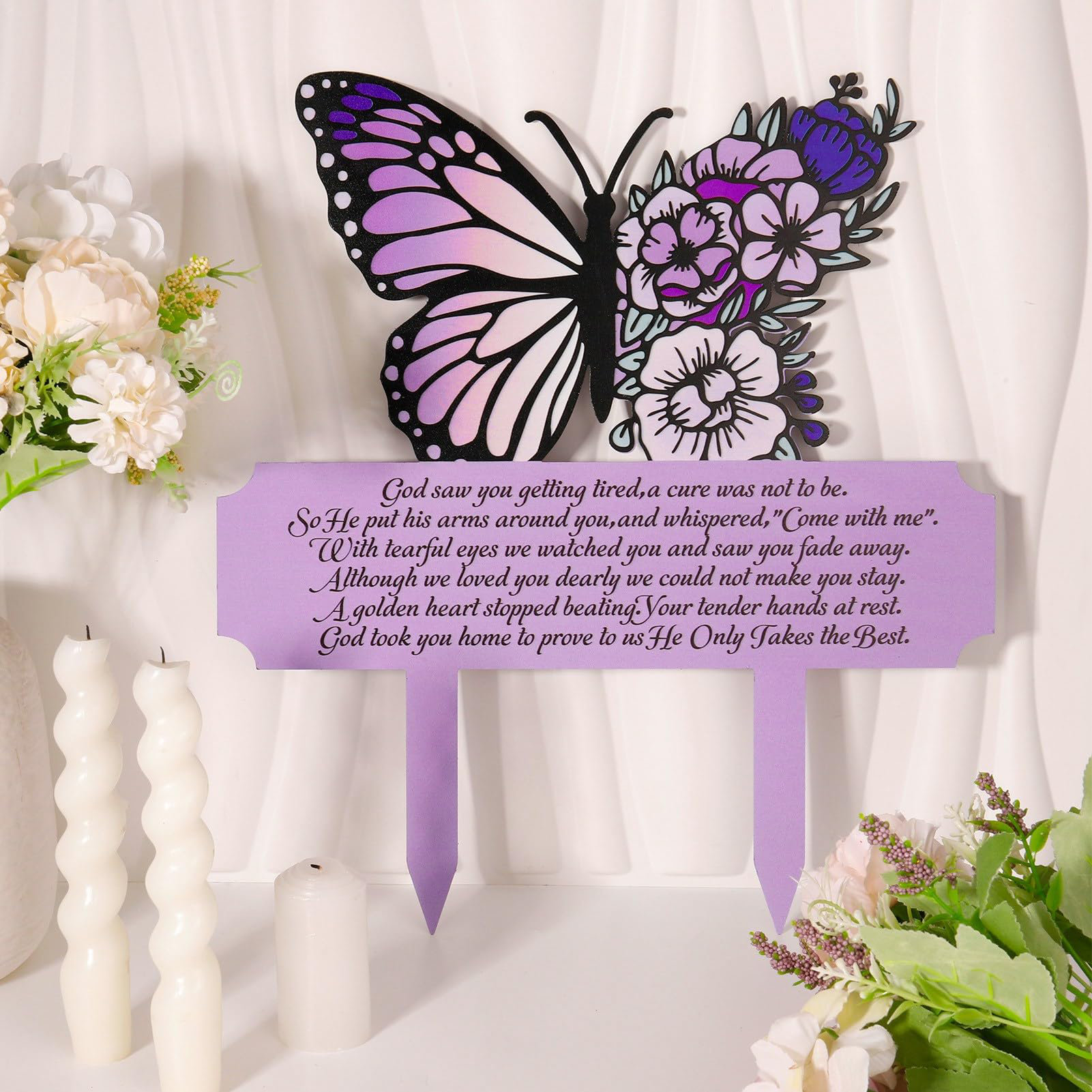 August Grove Memorial Stakes Grave Decorations Butterfly Memorial Grave ...