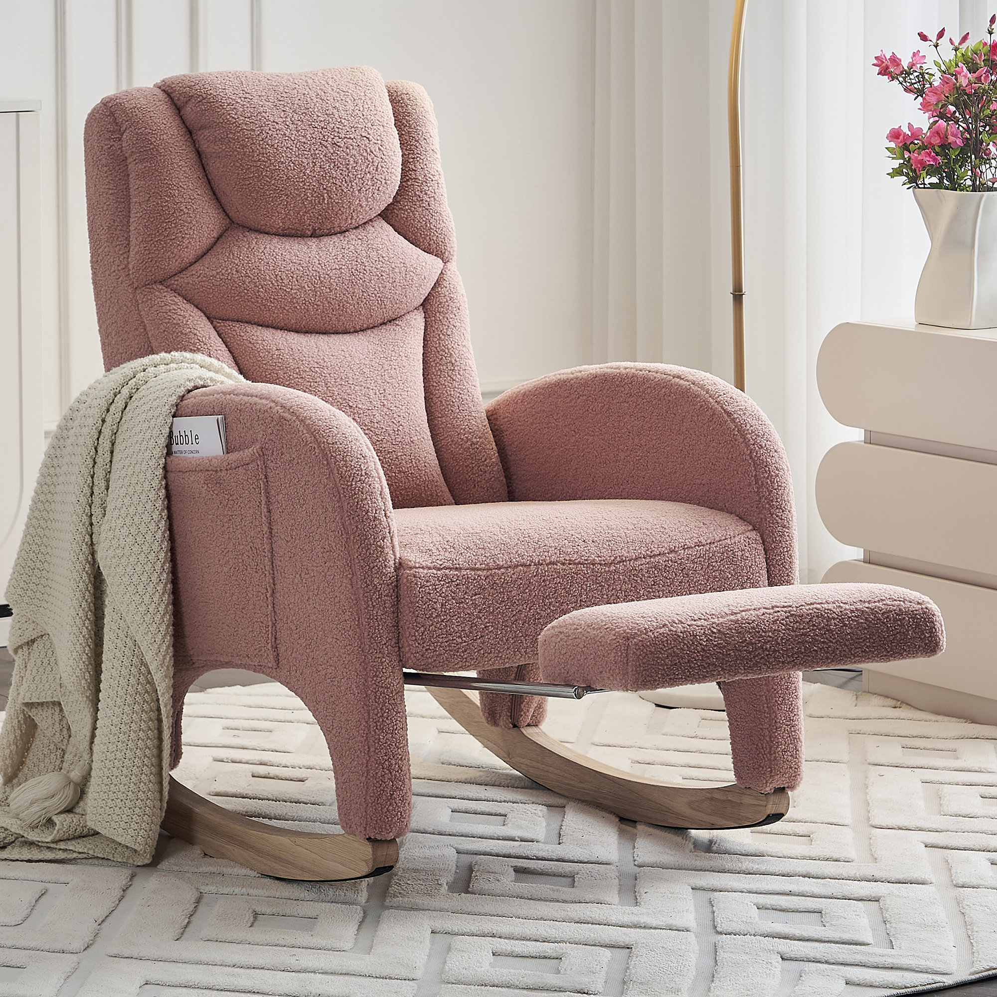 Isabelle & Max™ Comfortable Cotton Linen Nursery Rocking Chair With ...