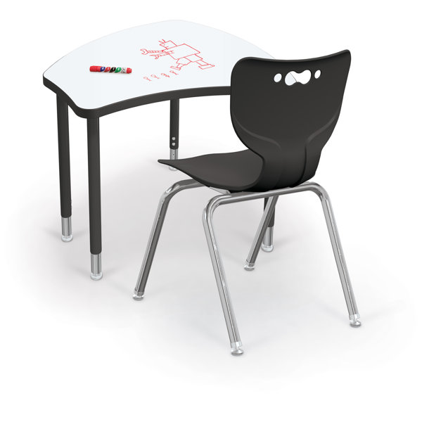 MooreCo Hierarchy Shapes HPL Whiteboard Single Desk and Chair Set | Wayfair