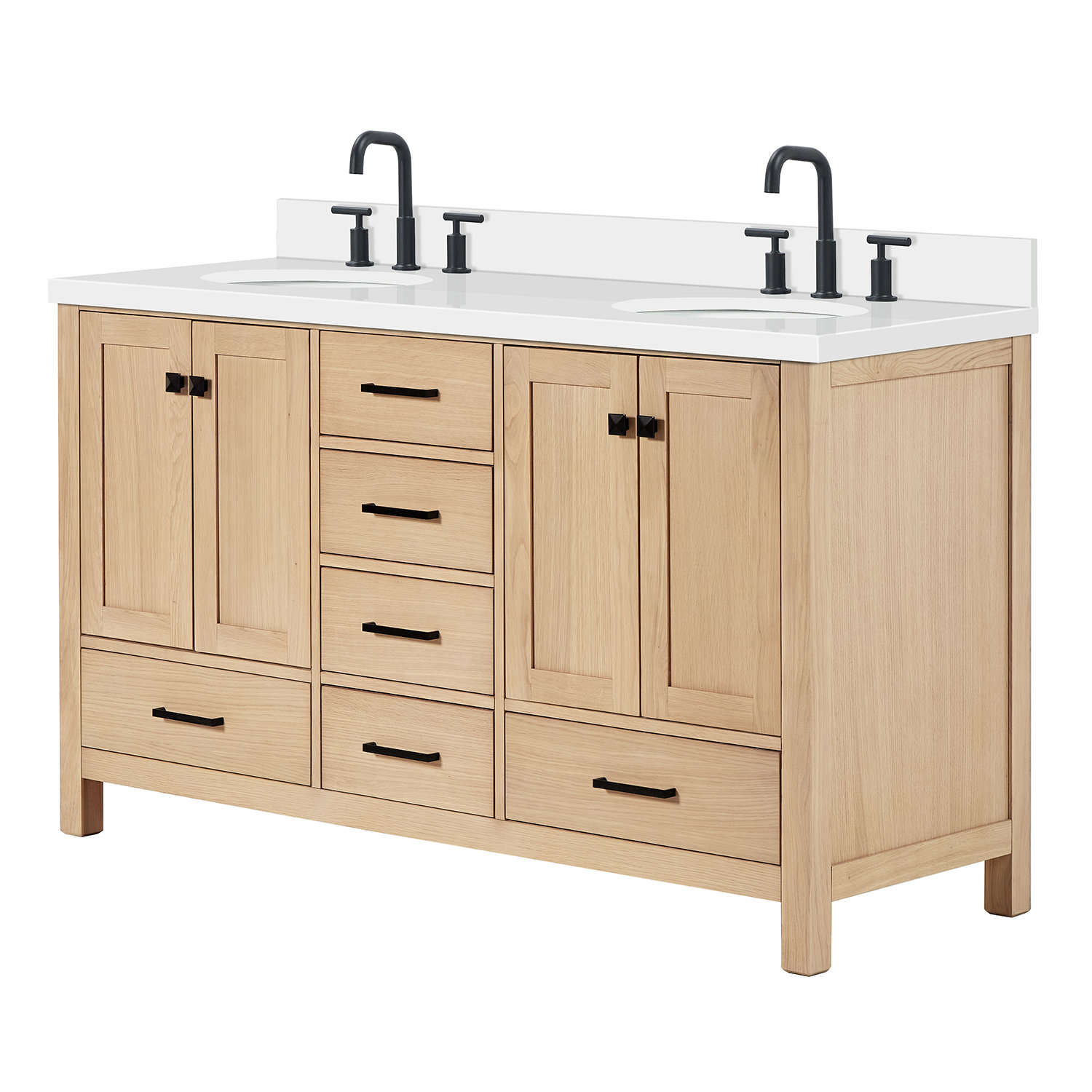Ariel Bath Ariel Cambridge 61 Inch Bathroom Vanity With Pure White ...