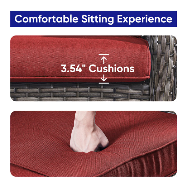 Red Barrel Studio® Schutt 3 Piece Patio Set Outdoor Wicker Glider ...