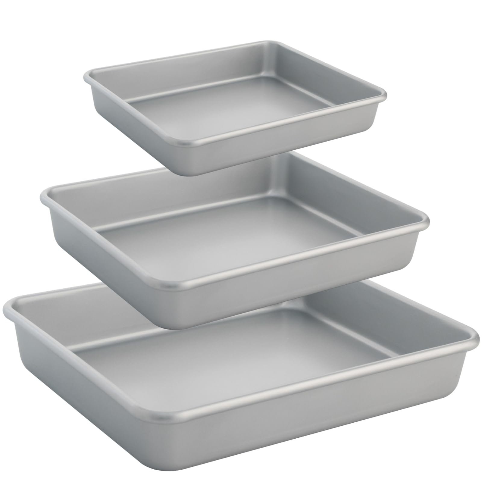HUDSON & ASHTON LLC 3-Piece Rectangular Deep Baking Pan Set Non-Stick ...