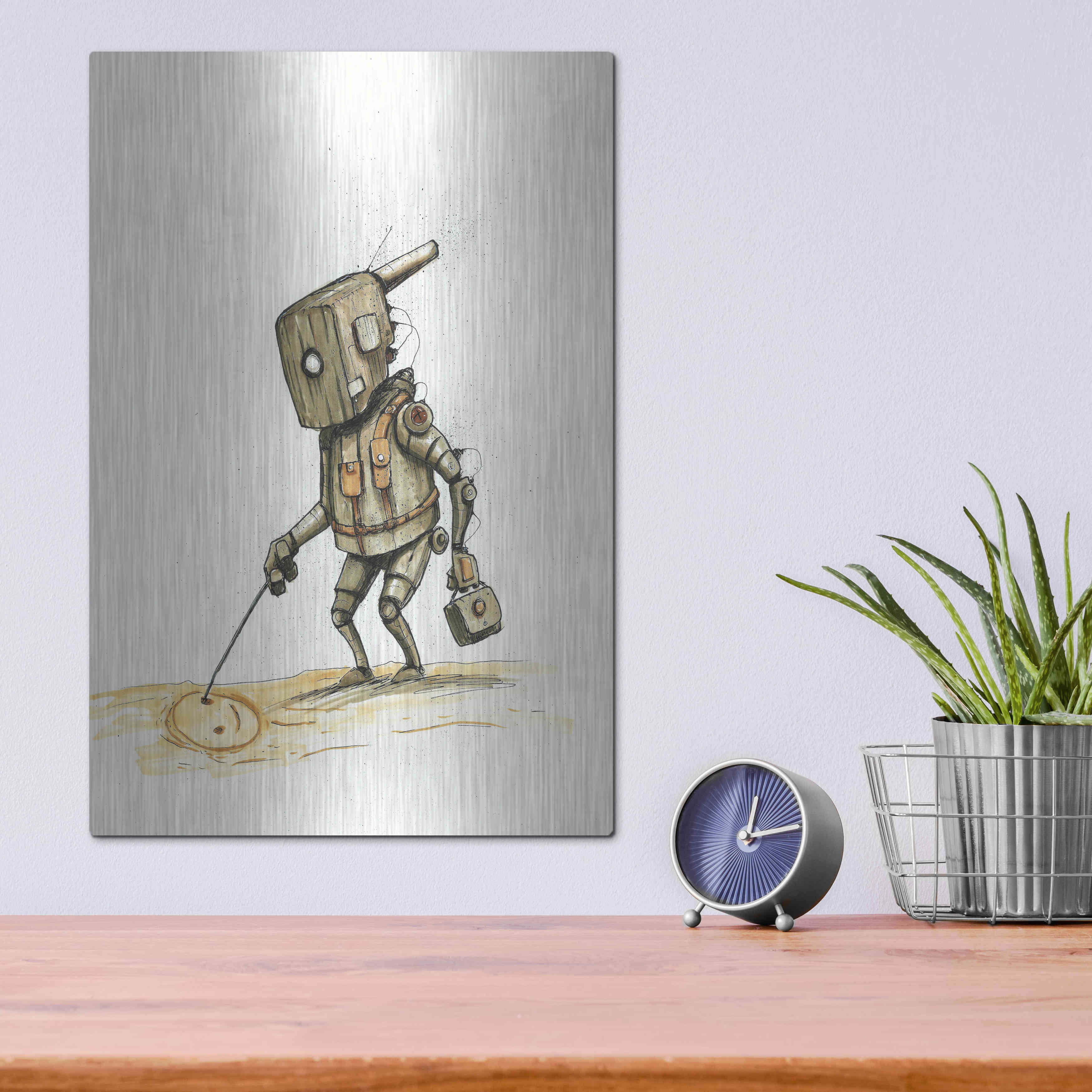Trinx 'Ink Bot 3.0' by Craig Snodgrass, Metal Wall Art | Wayfair