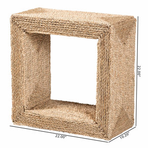Highland Dunes Alori Seagrass Floor Shelf End Table | Wayfair