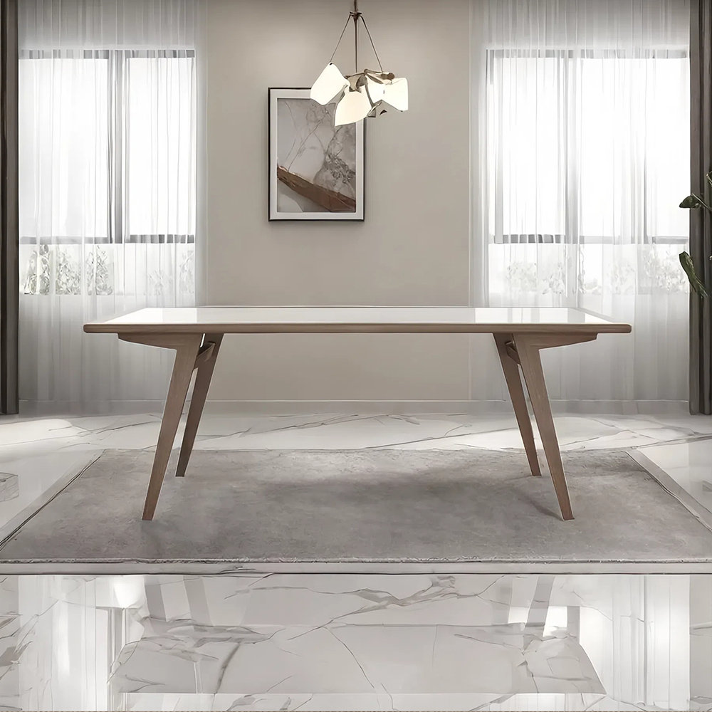 dujinlong home Modern built-in rock slab solid wood dining table | Wayfair