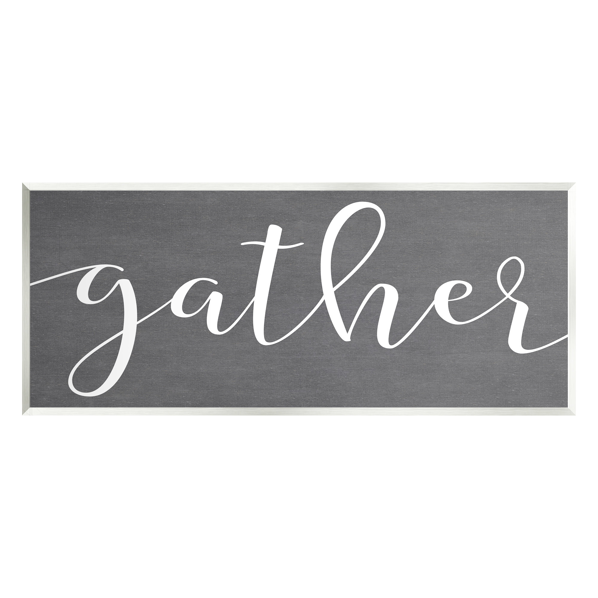 Stupell Industries Gather Rustic Family Calligraphy Cursive Sign by ...
