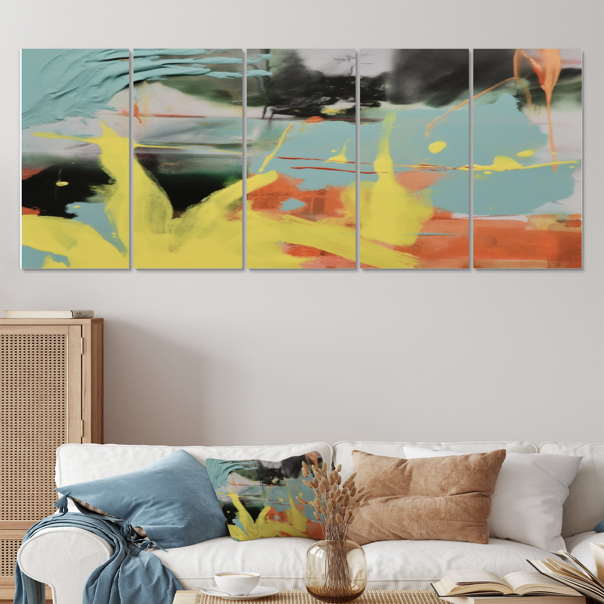 Ivy Bronx Dada Joyful Movement - Abstract Wall Art Decor 5 Piece | Wayfair