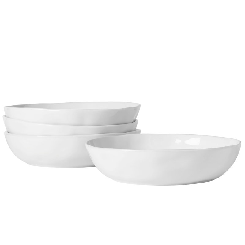 Fitz And Floyd Everyday White Dinner Bowl Set, Set Of 4 | Wayfair