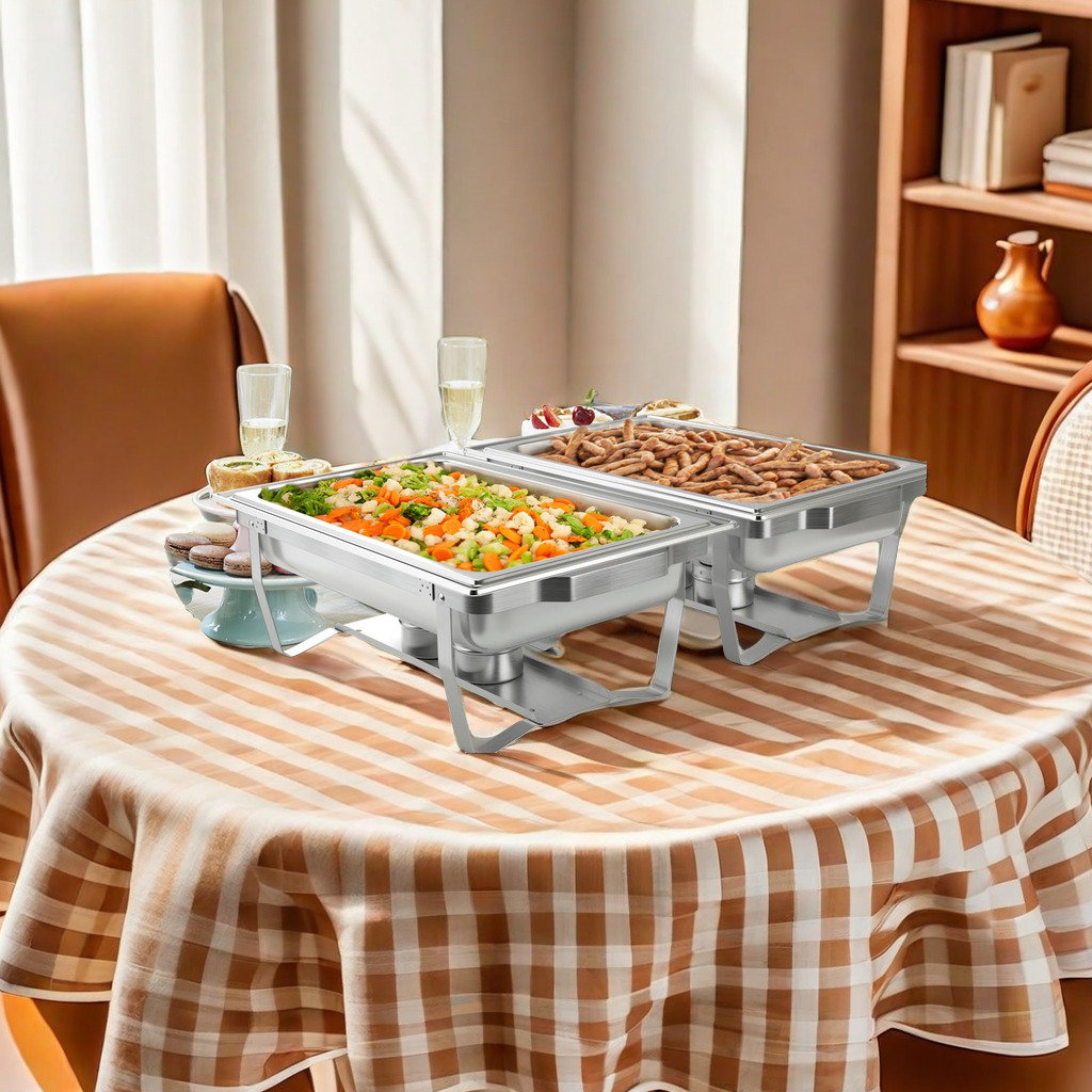 Ivy Bronx Buffet Chafing Dishes, Set of 2, 9 Qt Stainless Steel Buffet ...