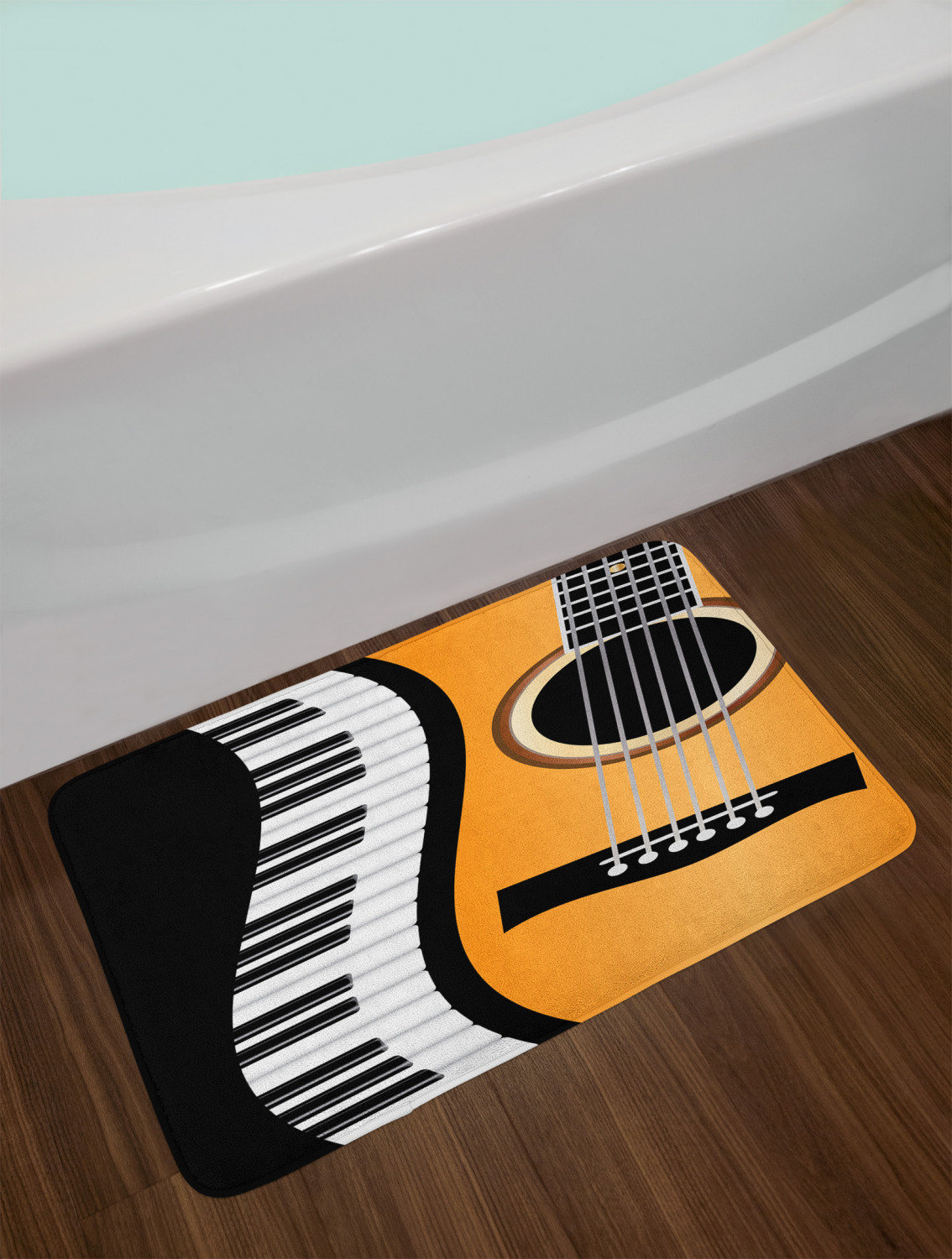 East Urban Home Conceptual Piano Keyboard Wave and an Acoustic Guitar ...