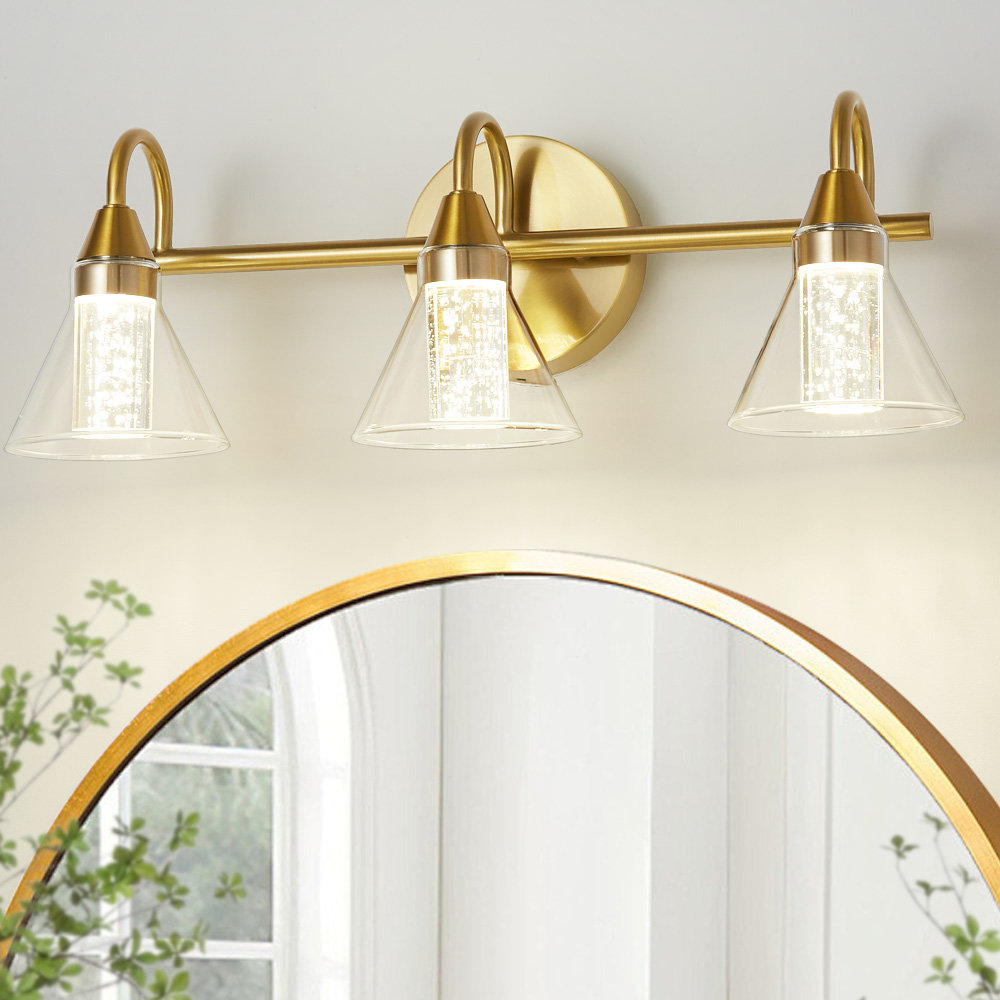 Mercer41 Zachari 3 - Light LED Dimmable Bathroom Vanity Light With ...