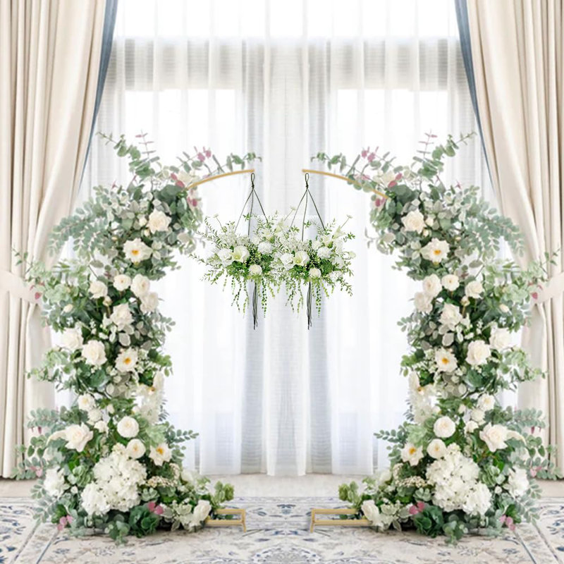IFBECT 2pcs Curved Wedding Arch Backdrop Stand 8.2ft | Wayfair