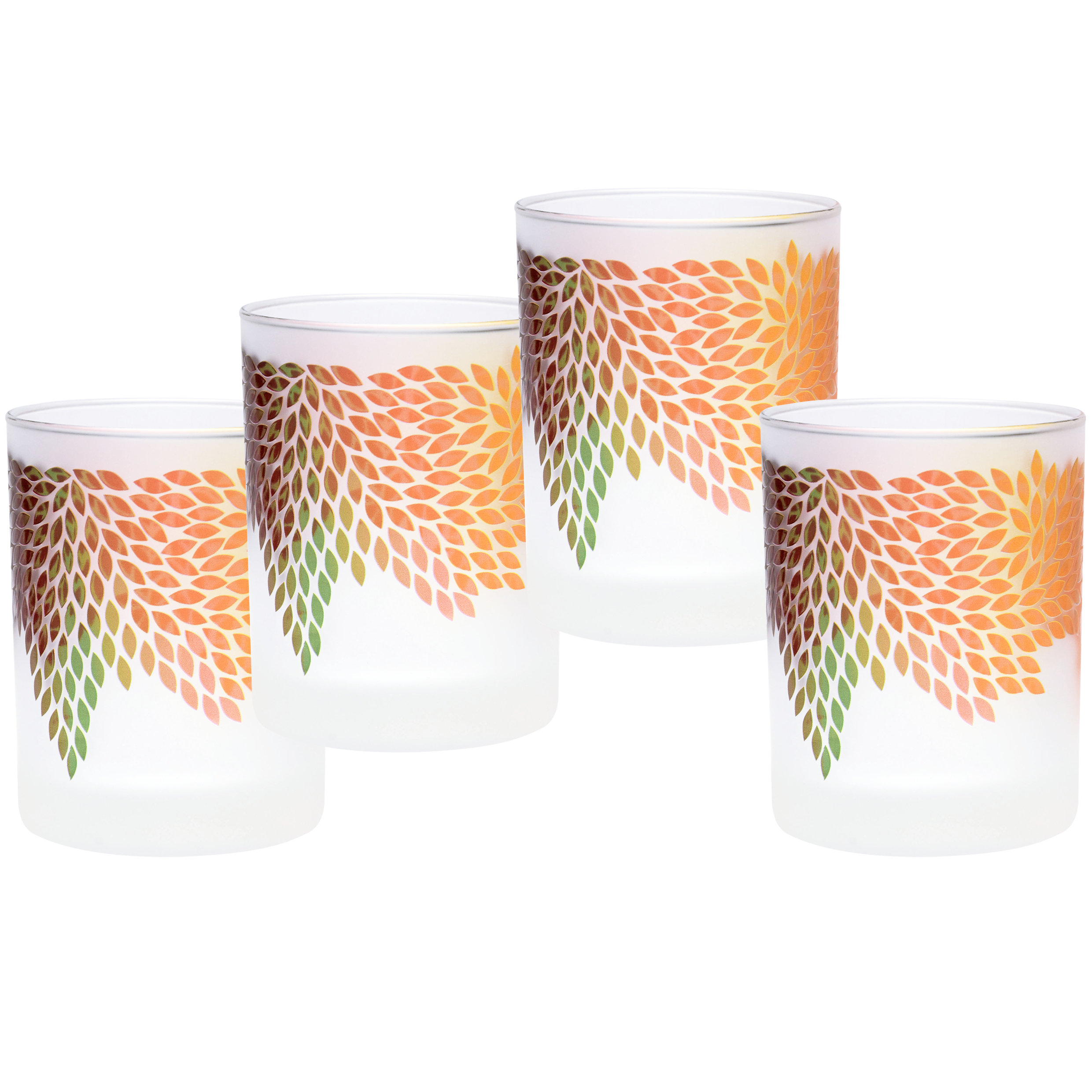 Culver 14-Ounce DOF Double Old Fashioned Glass Autumn Leaves (Set of 4 ...