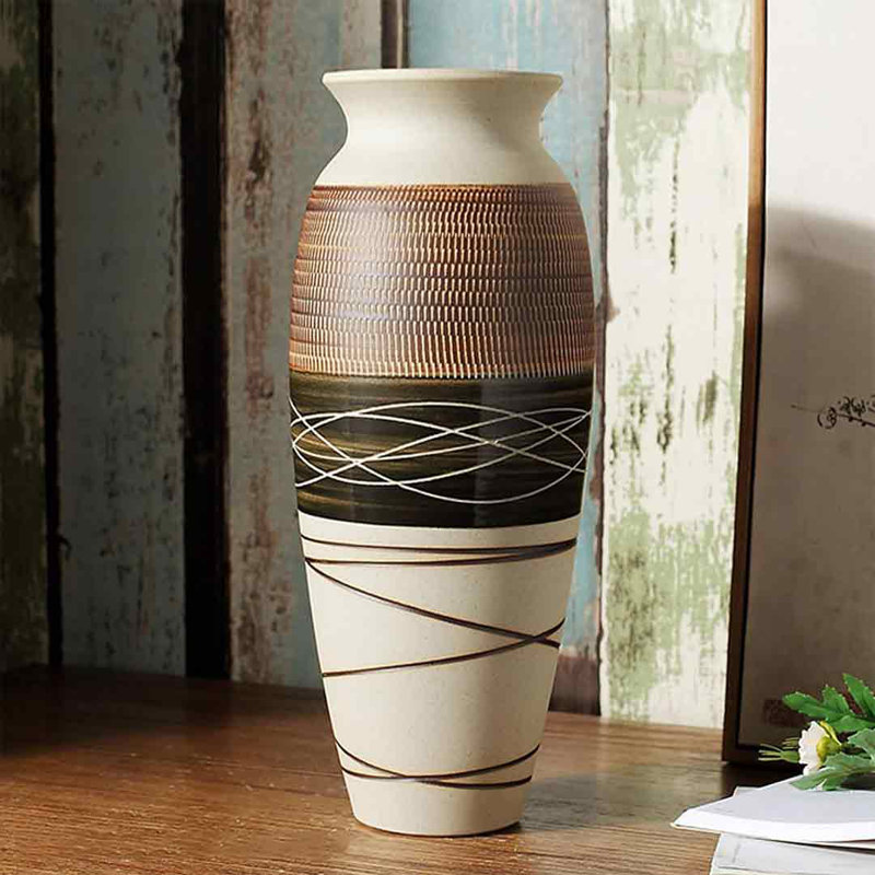 Bungalow Rose Ceramic Rustic Farmhouse Vase,Large Vintage Flower Vase ...