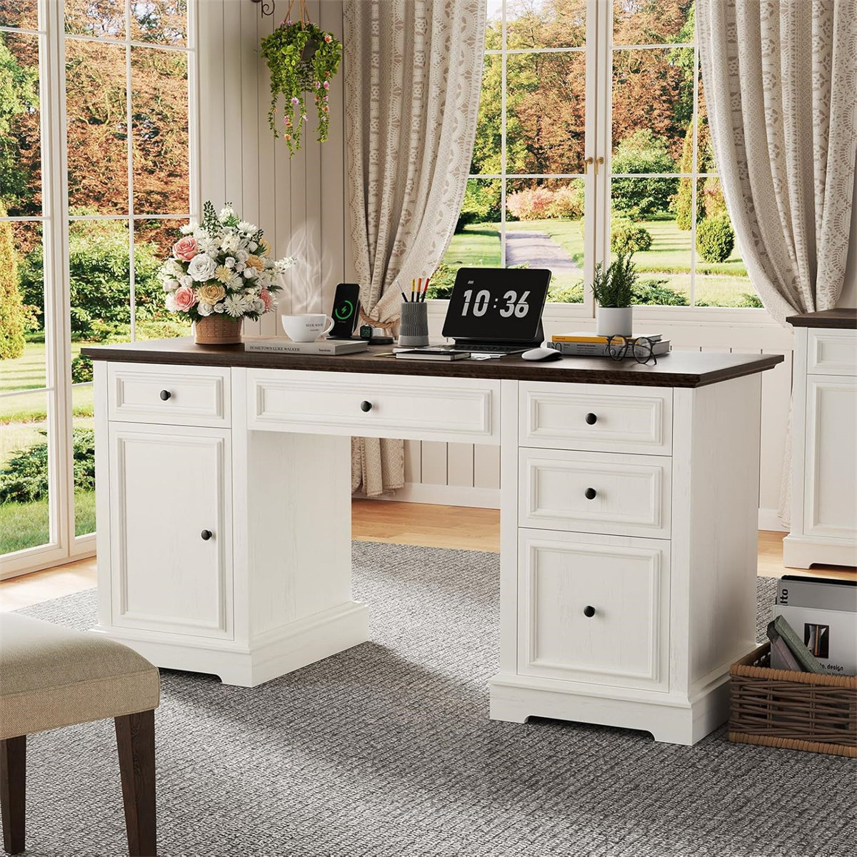 Lark Manor 60'' Executive Desk Rectangle Computer Desk With Storage ...