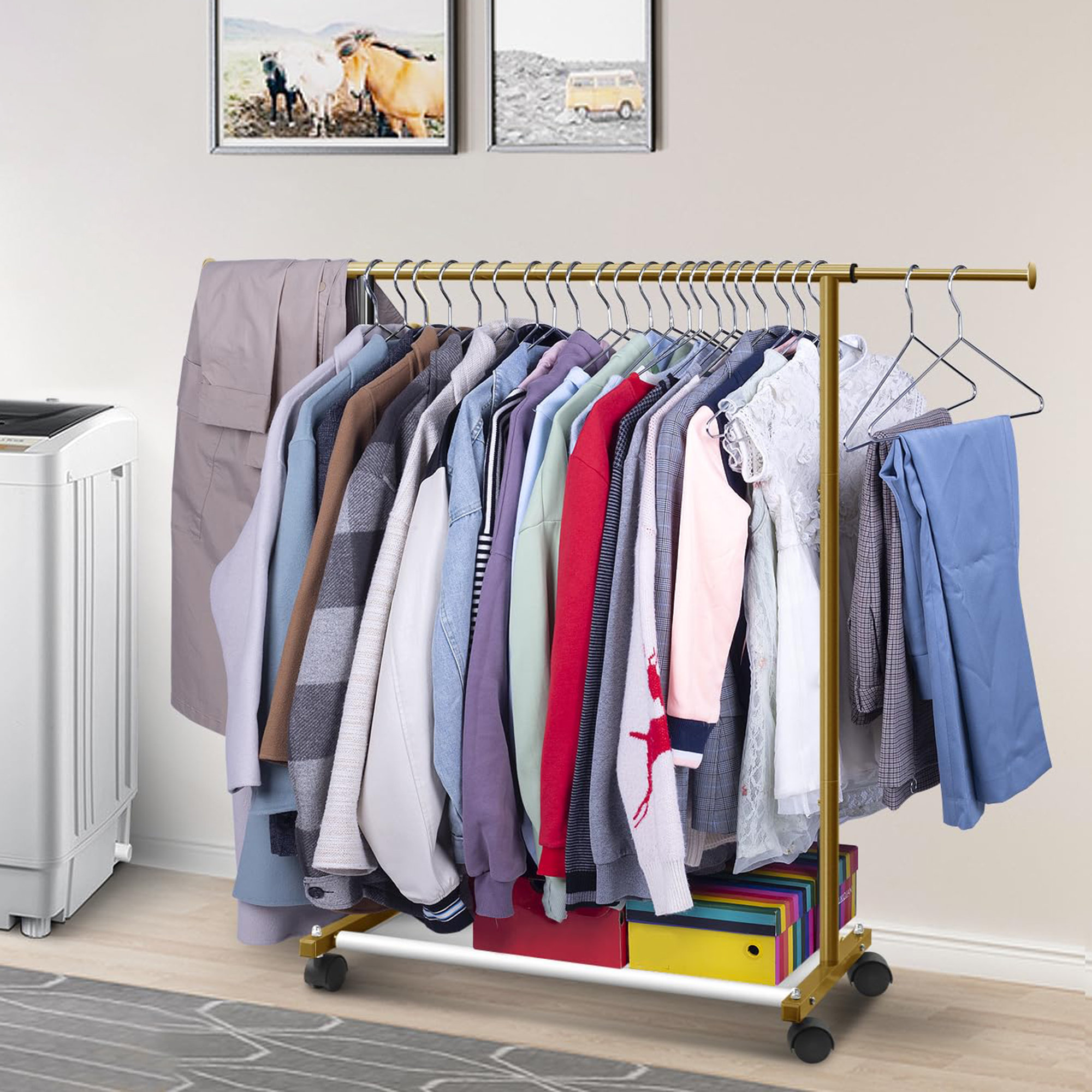 Rebrilliant Heavy Duty Rolling Clothes Rack - Wayfair Canada