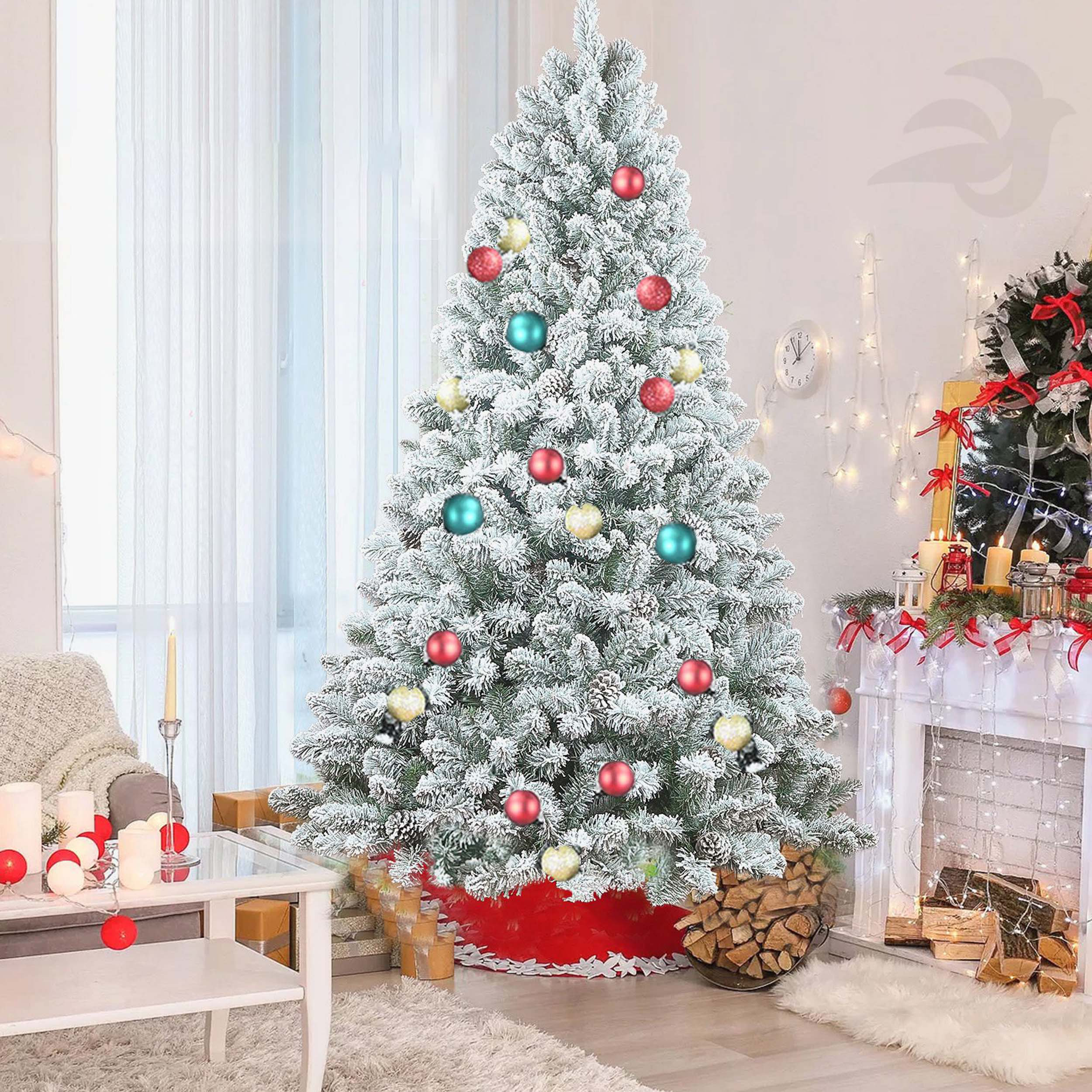 The Holiday Aisle® 6FT Flocked Artificial Christmas Tree: 888 PVC Tips ...