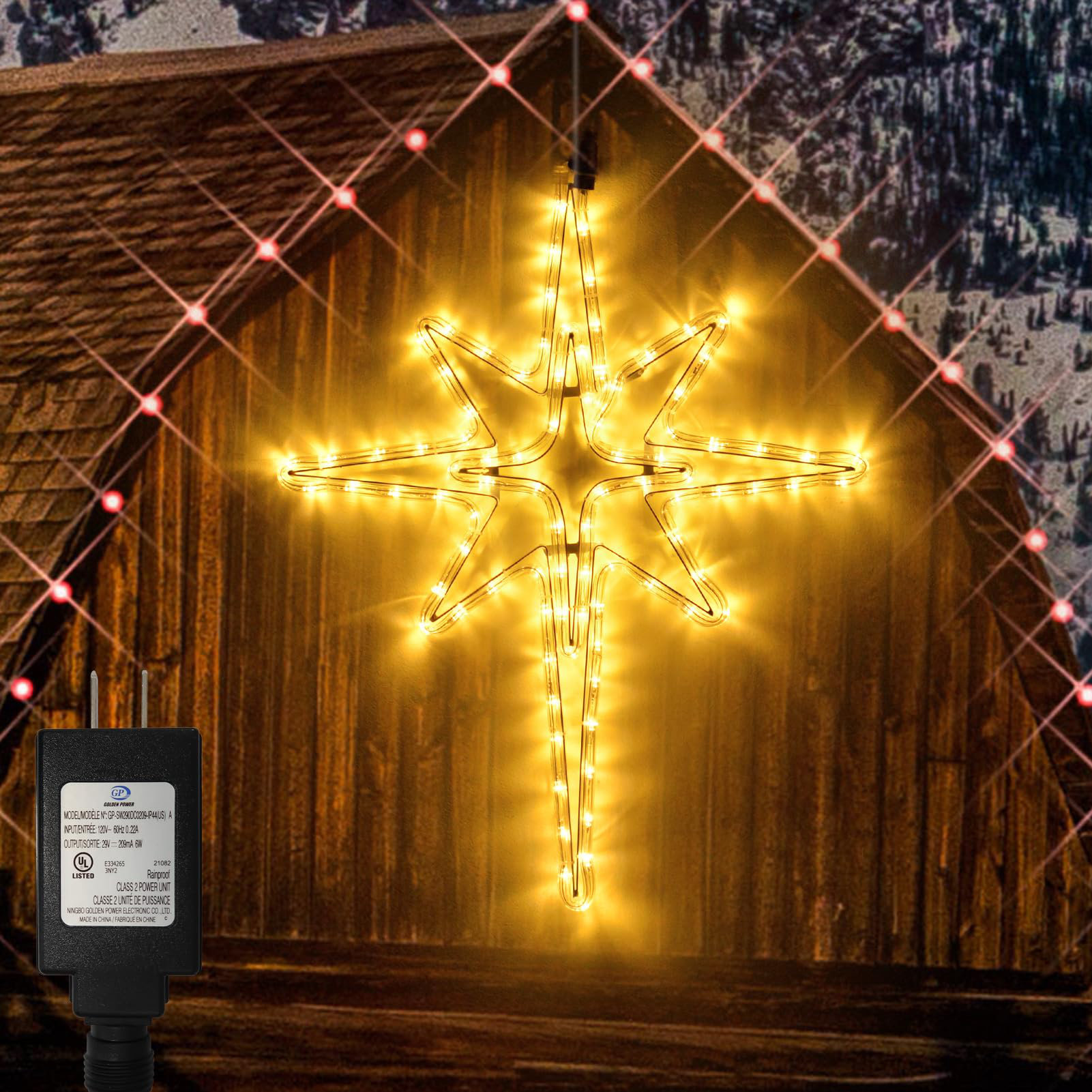 The Holiday Aisle® 22" Bethlehem Star Christmas Lights with 90 LEDs ...