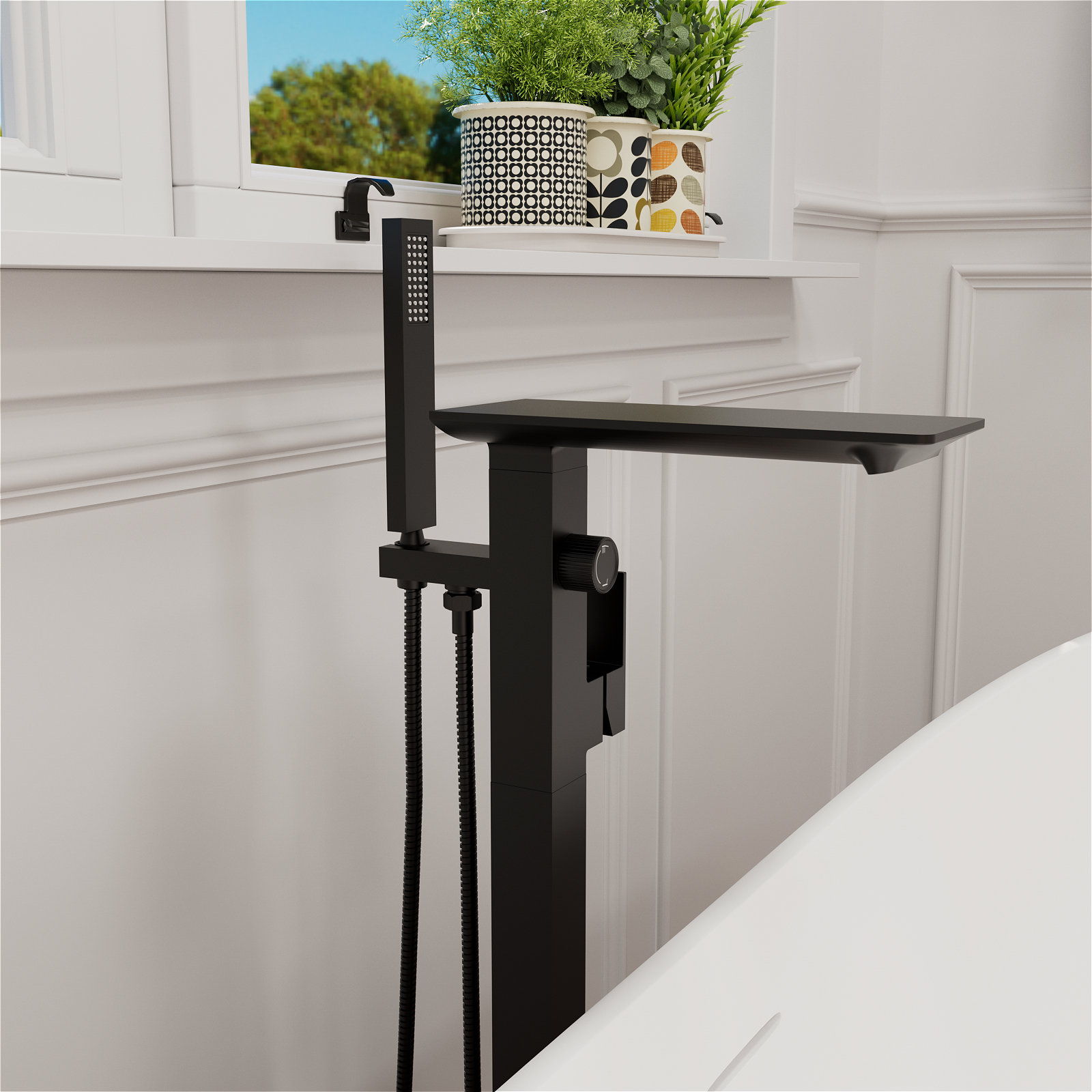 GIVING TREE Single-Handle Water-Fall Bath Freestanding Tub Faucet With ...