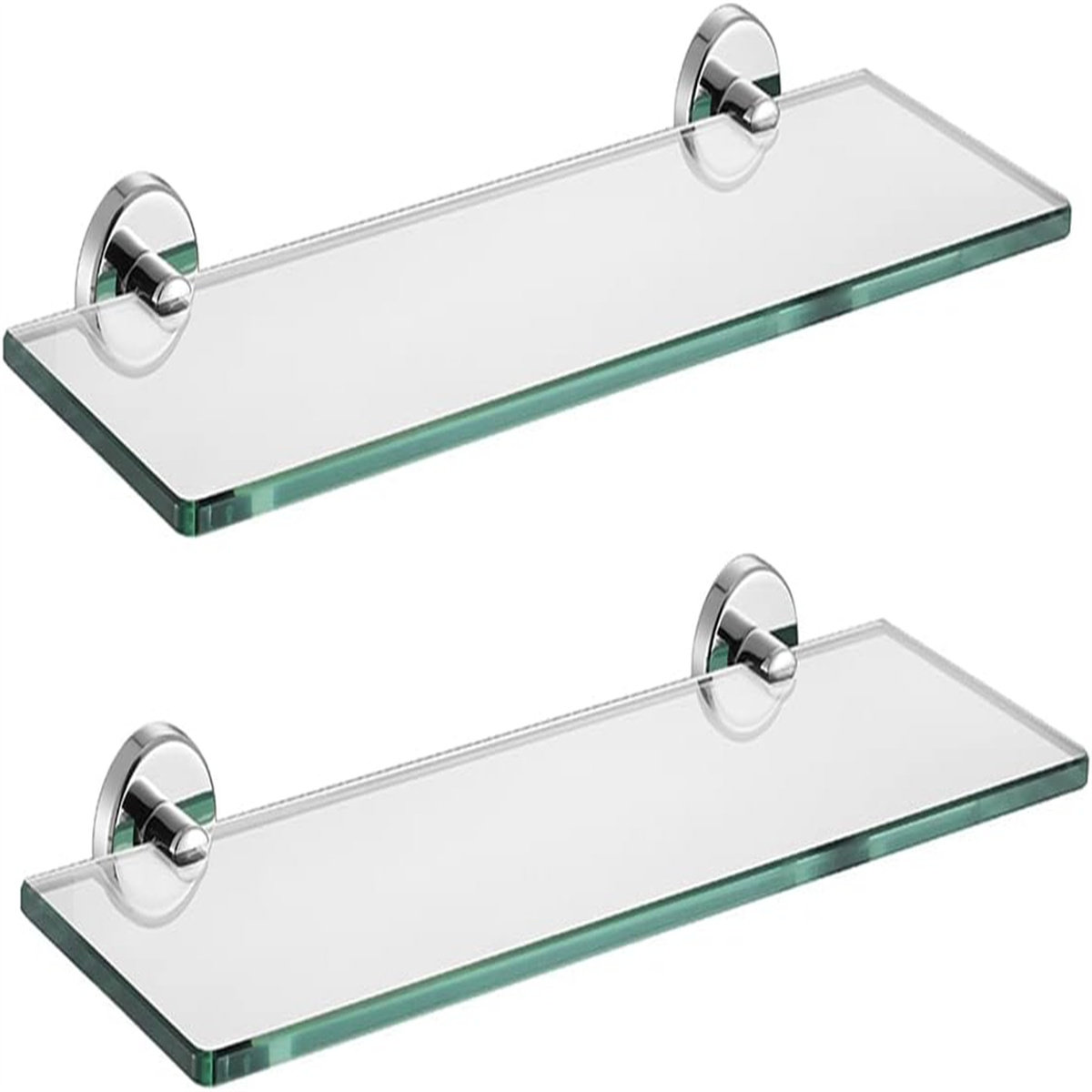 Latitude Run® Bathroom Glass Shelf Chrome, Tempered Glass Shower ...