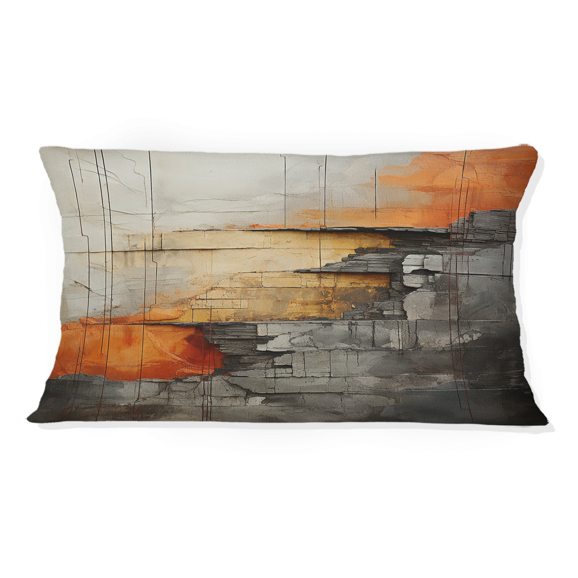 Design Art Minimalism Dam Reservoir III - Dams Printed Throw Pillow ...