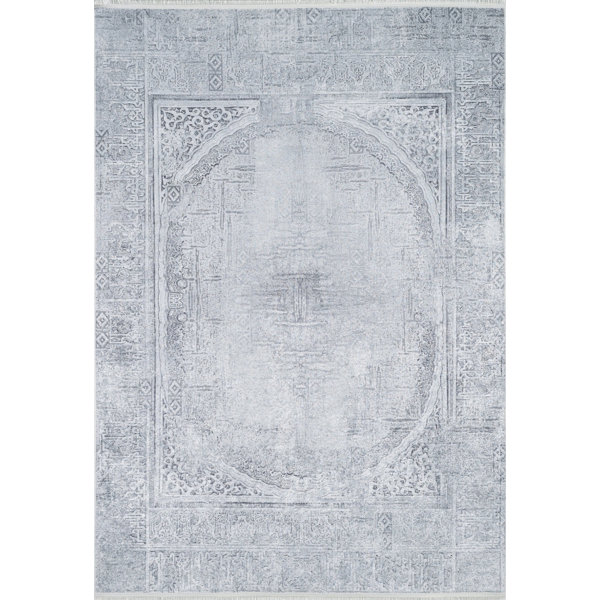 Hargun Runner Usso Medallion Machine Woven Blue Area Rug | Wayfair.co.uk