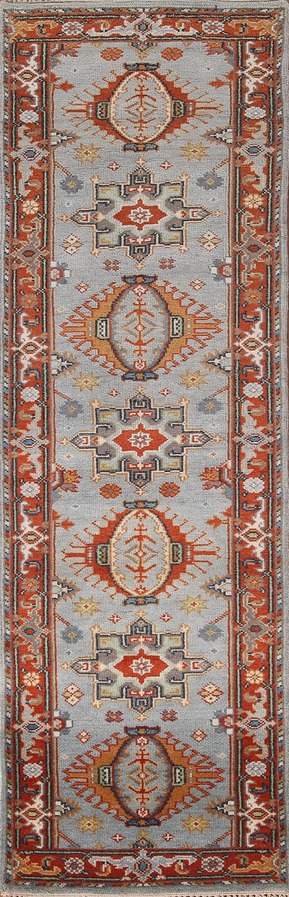 Bungalow Rose Geometric Traditional Indian Runner Rug 3x10 | Wayfair