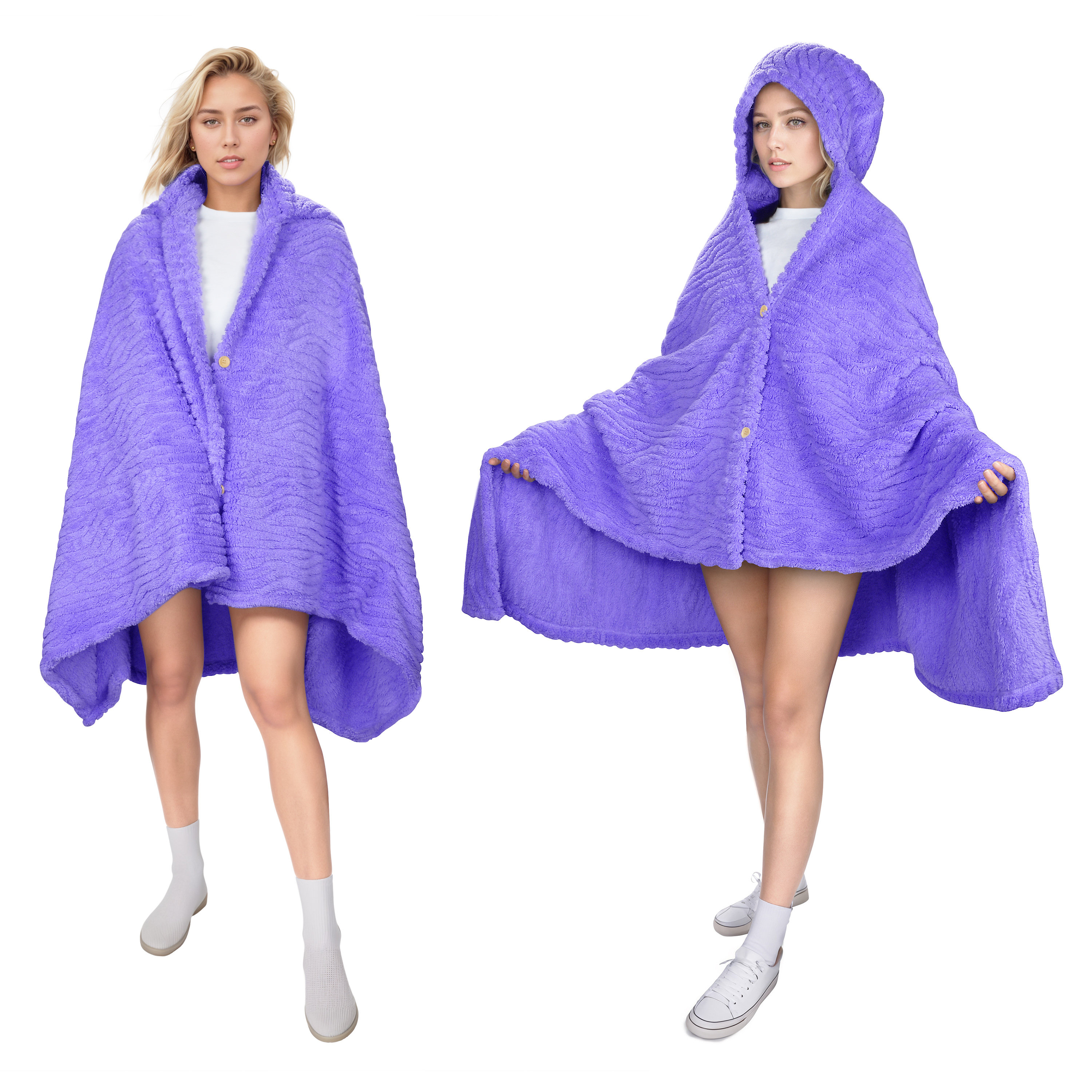 Tirrinia Wearable Blanket Poncho, Cloak with hood, Capes for Women ...