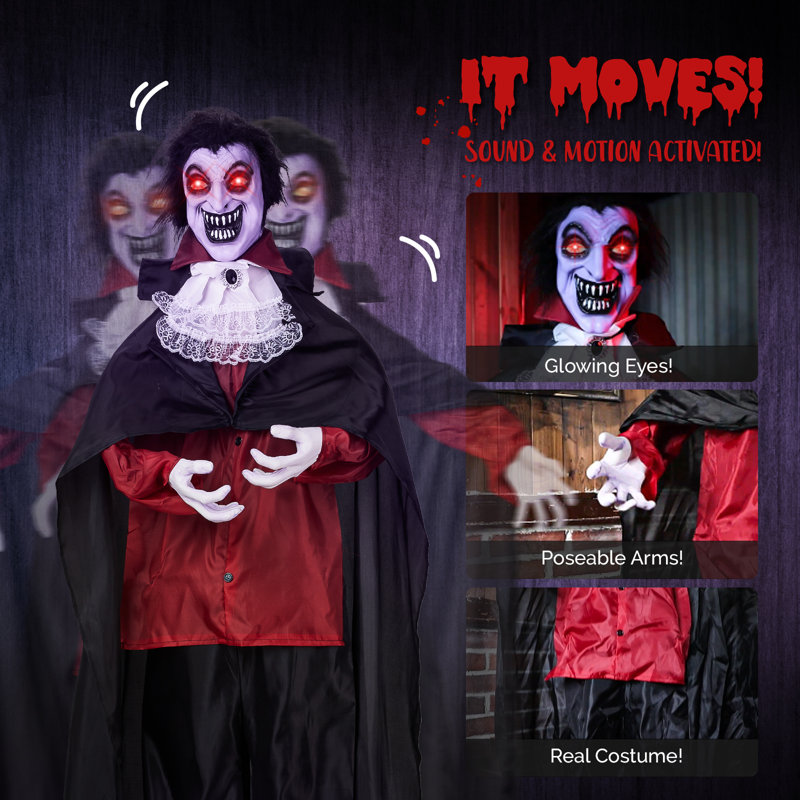 The Holiday Aisle® Terrifying Standing Vampire Halloween Decoration ...