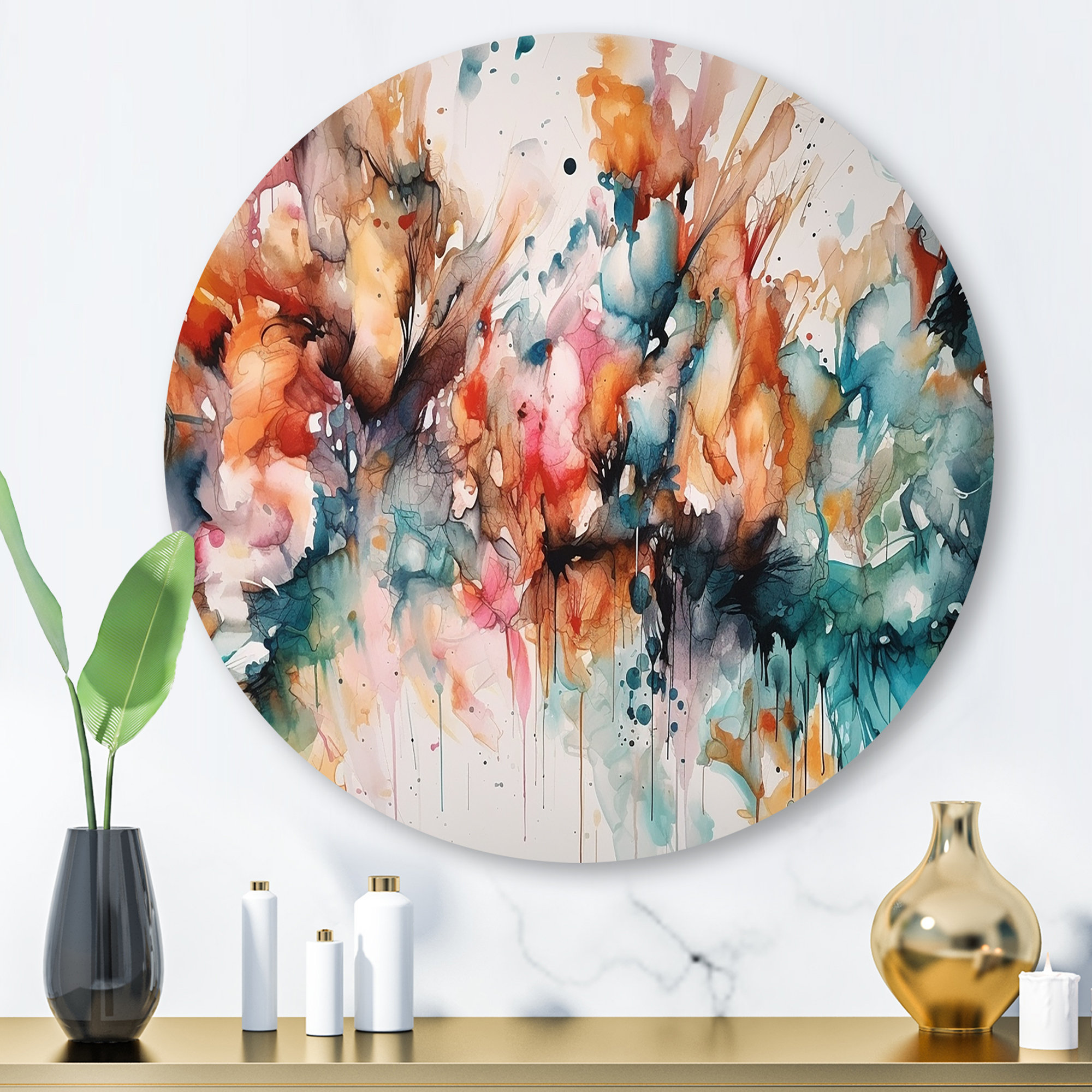 Ivy Bronx Captivating Boho Dance III - Abstract Round Metal Wall Art ...